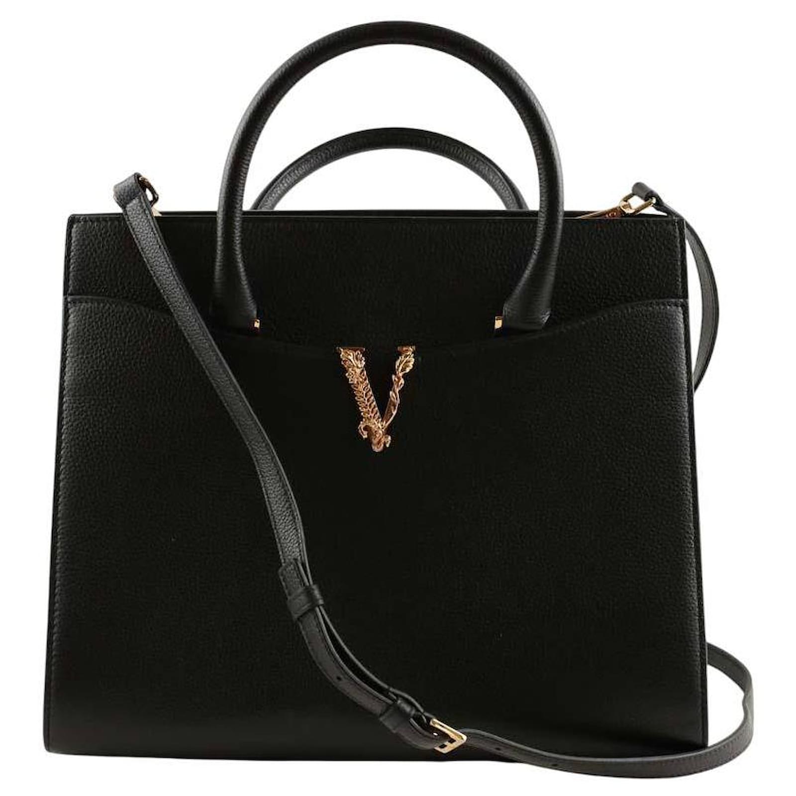 Versace Virtus Black Leather Handbag ref.2521279 - Joli Closet