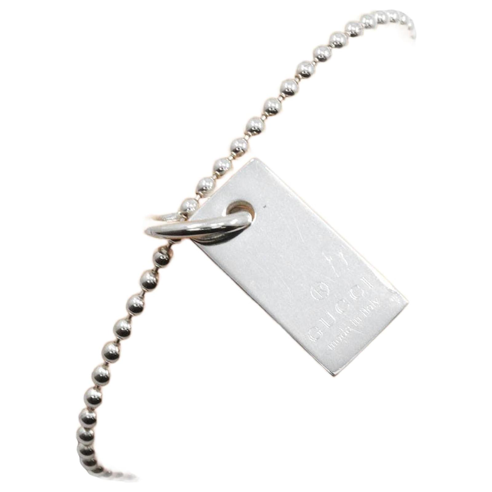 Gucci Logo Plate Silver 925 Bracelet Silvery Metal ref.2524493 - Joli ...
