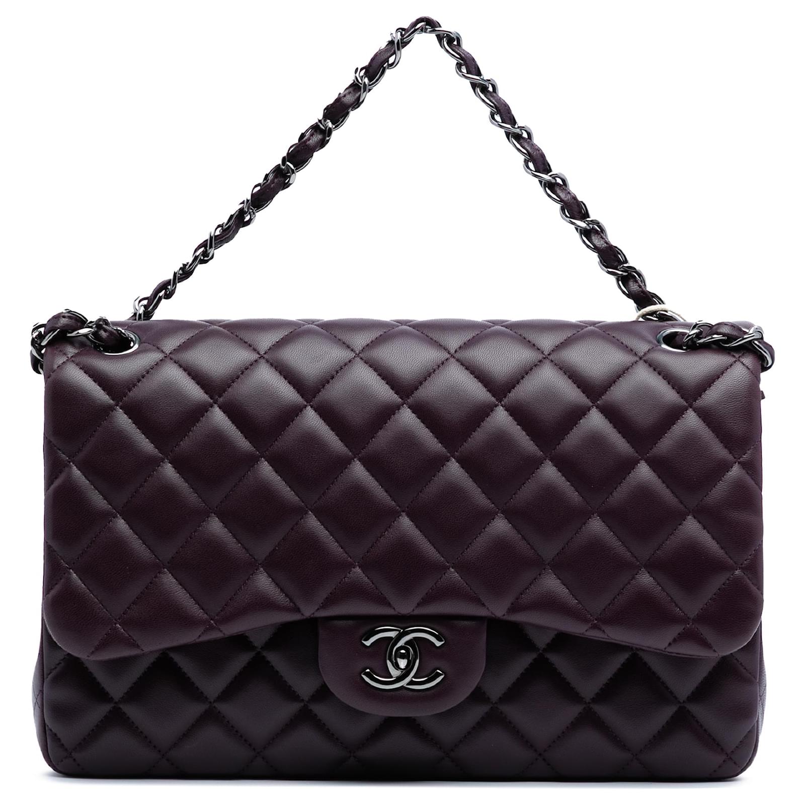 Chanel Purple Jumbo Classic Lambskin Double Flap Leather ref.2526547 ...