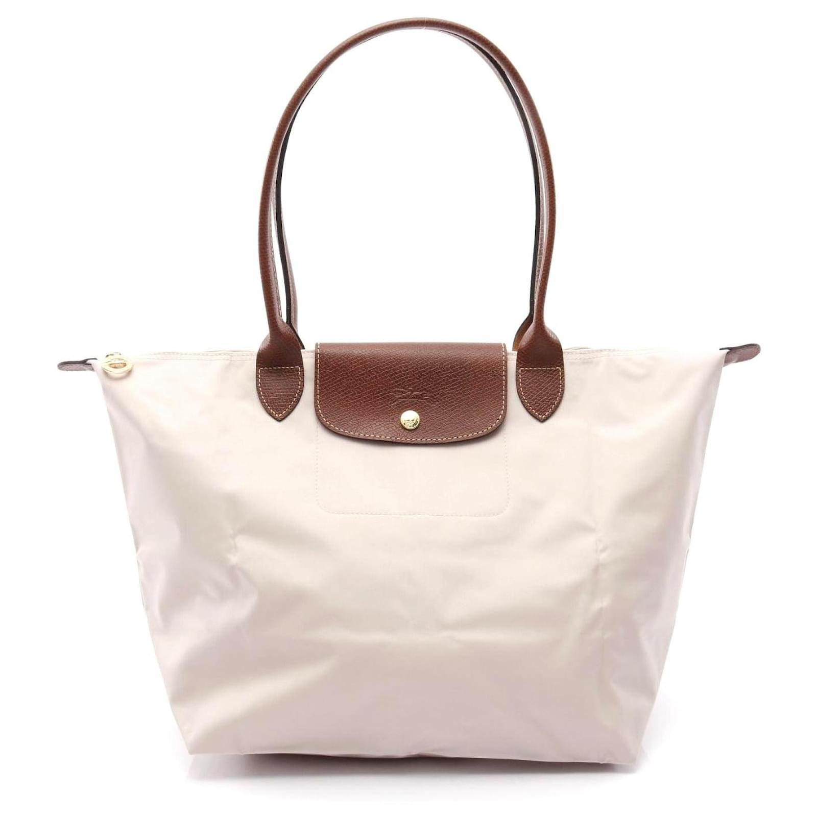 Longchamp Le Pliage Original L Tote Bag Canvas Leather Brown Beige ...