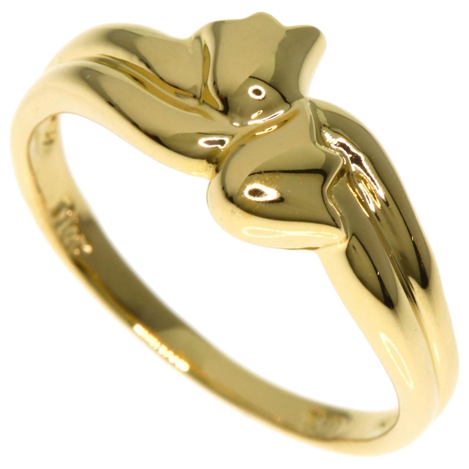 Christian Dior Dior Flower Design Ring in 18K Yellow Gold Golden ref ...