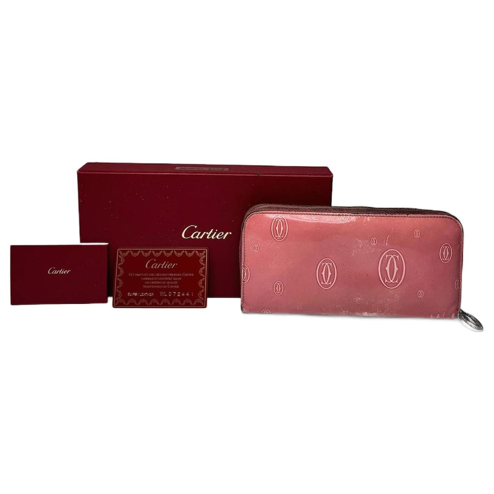 Vintage Cartier Patent Leather Monogram Wallet Pink ref.2531518 - Joli ...