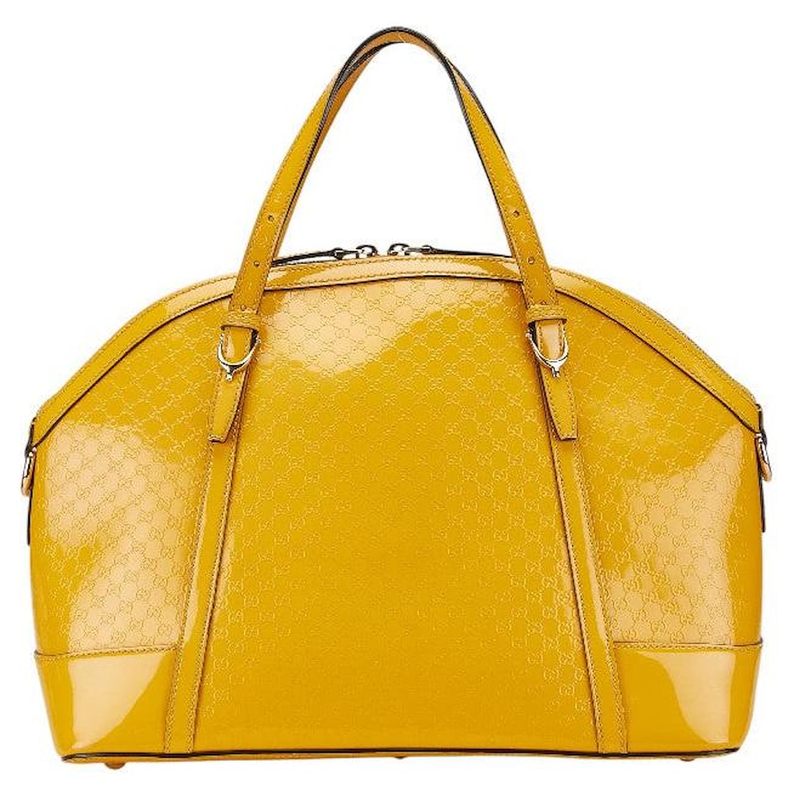 Gucci Microguccissima Patent Leather Handbag Yellow Enamel ref.2532540 ...