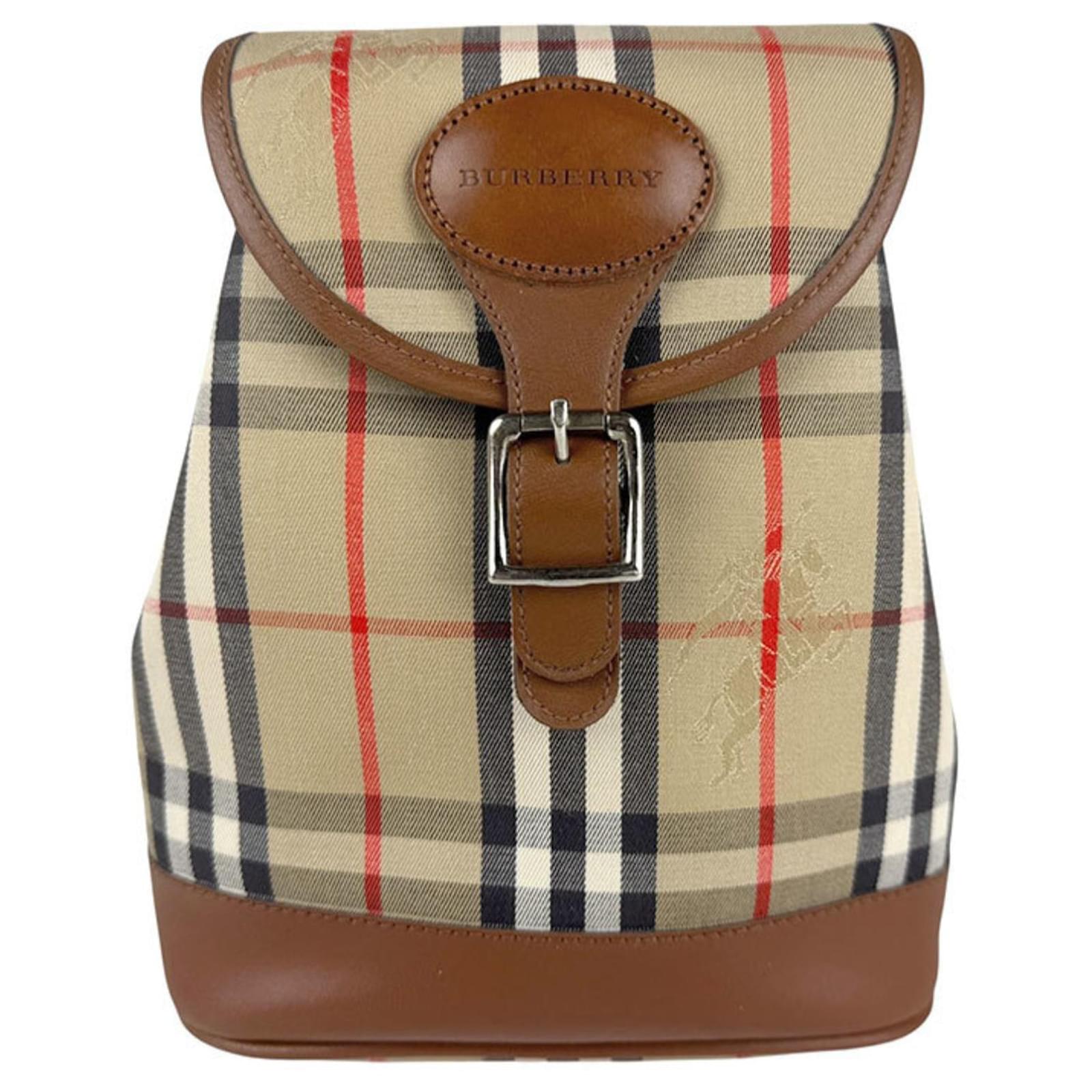 Burberry Canvas and Leather Backpack Brown Beige Cloth ref.2533359 ...