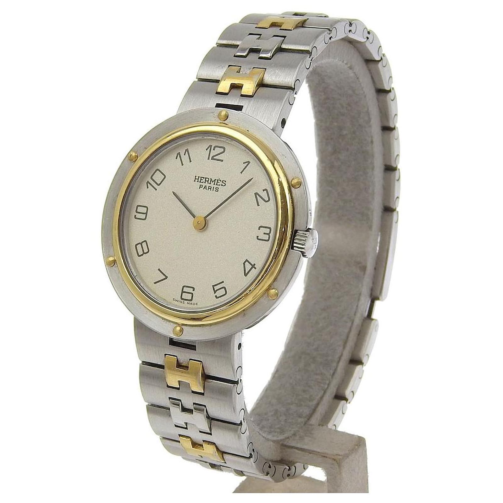 Hermès Hermes Profile Quartz Watch Stainless Steel and Plated Metal 32 ...