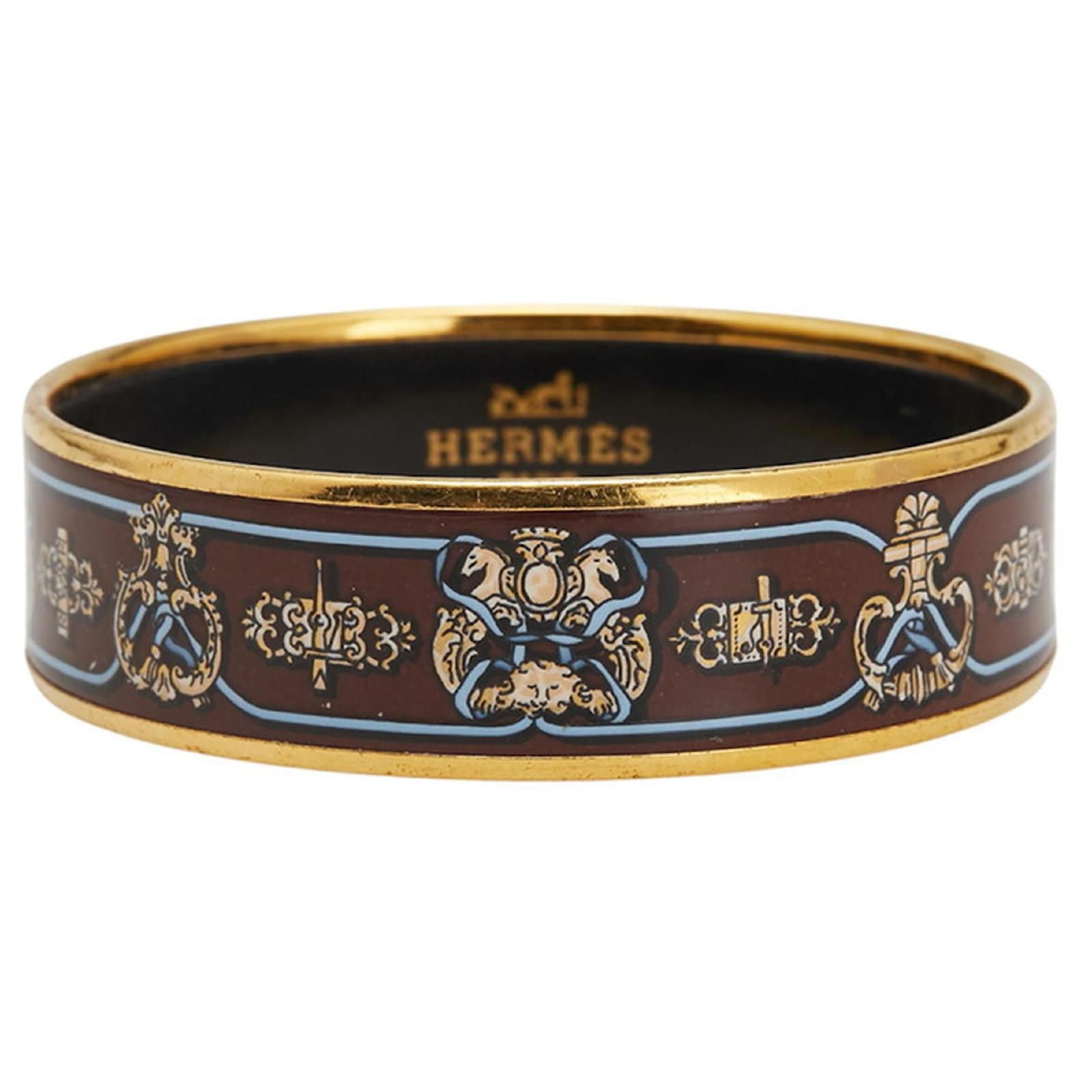 Hermès Hermes Gold Brown Multi-Color Enamel Charm Bracelet Multiple ...
