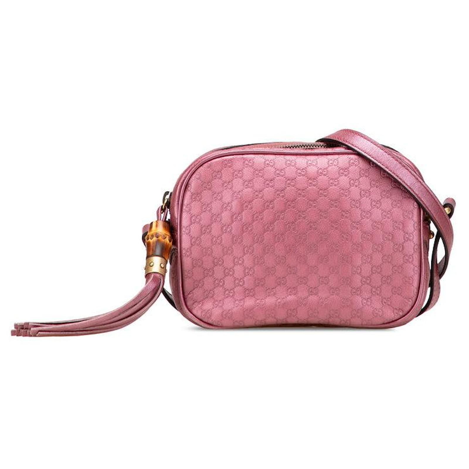 Gucci Microguccissima Bamboo Leather Shoulder Bag Pink ref.2538109 ...