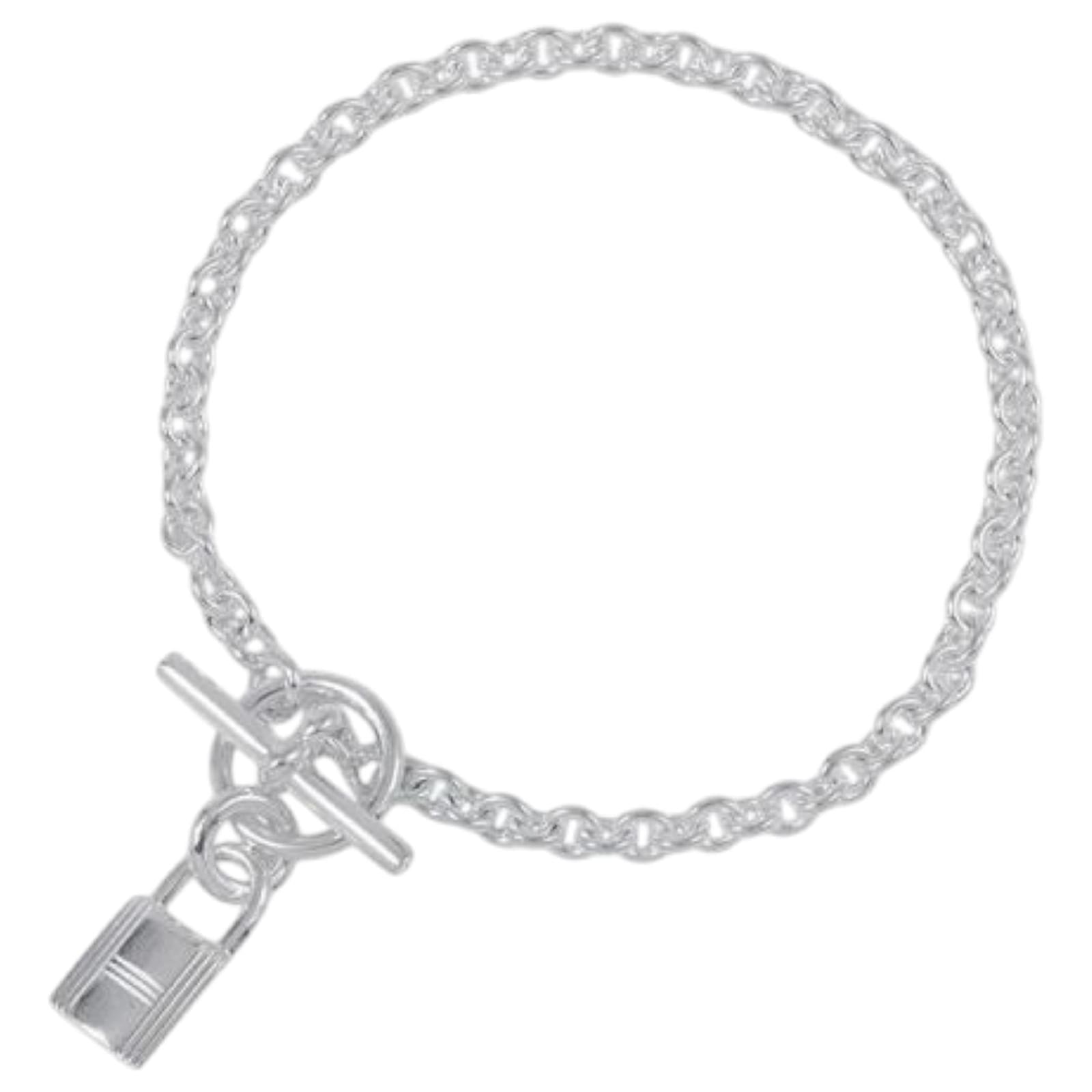 Hermès Silver Sterling Silver Amulettes Cadena Bracelet Silvery Metal ...