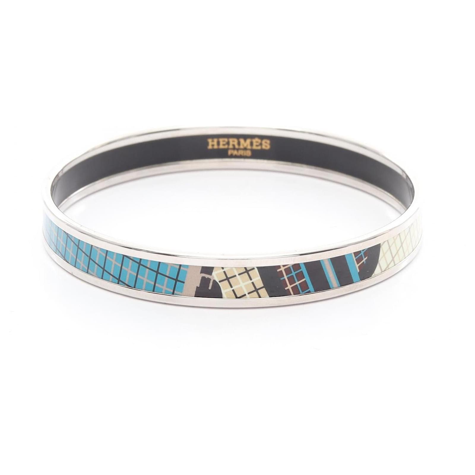 Hermès Hermes Email PM Cloisonne Bracelet Silvery Metallic Metal ref ...