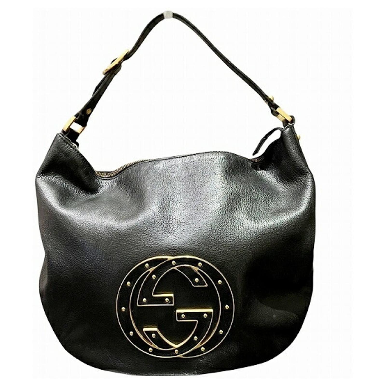 Gucci Interlocking G Leather Shoulder Bag Black ref.2541191 - Joli Closet