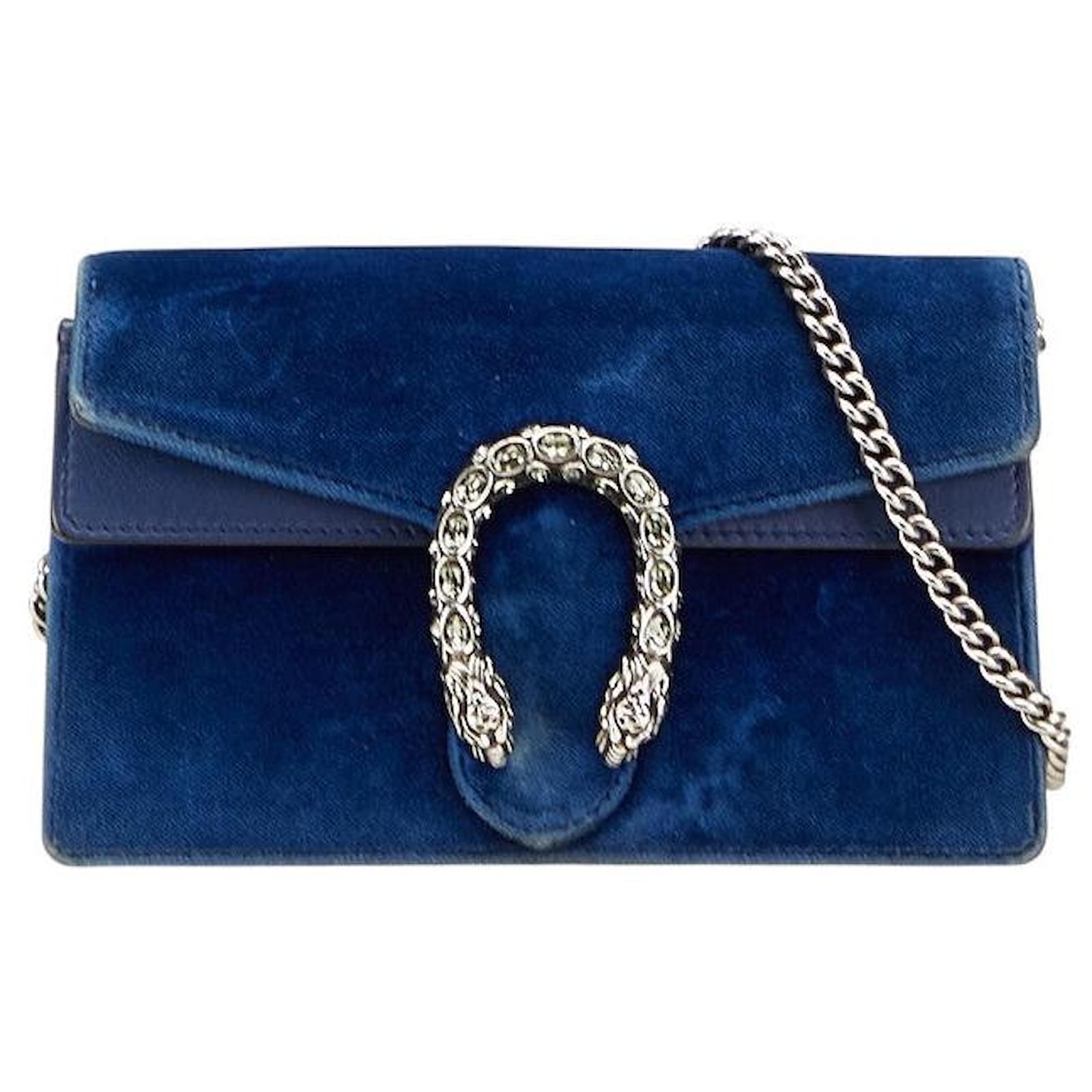 Gucci Dionysus Velvet Shoulder Bag Blue Suede ref.2543401 - Joli Closet