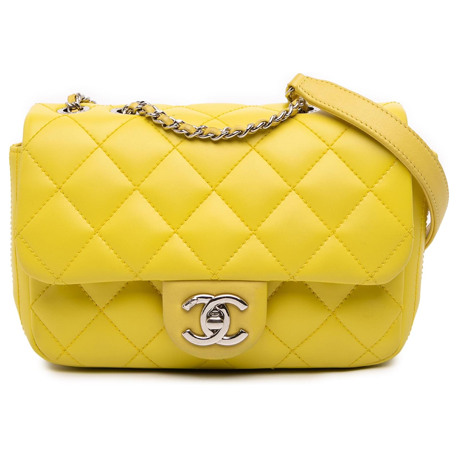Chanel Yellow Paris Seoul Small Rubber Coco Rain Flap Polyester Cloth ...