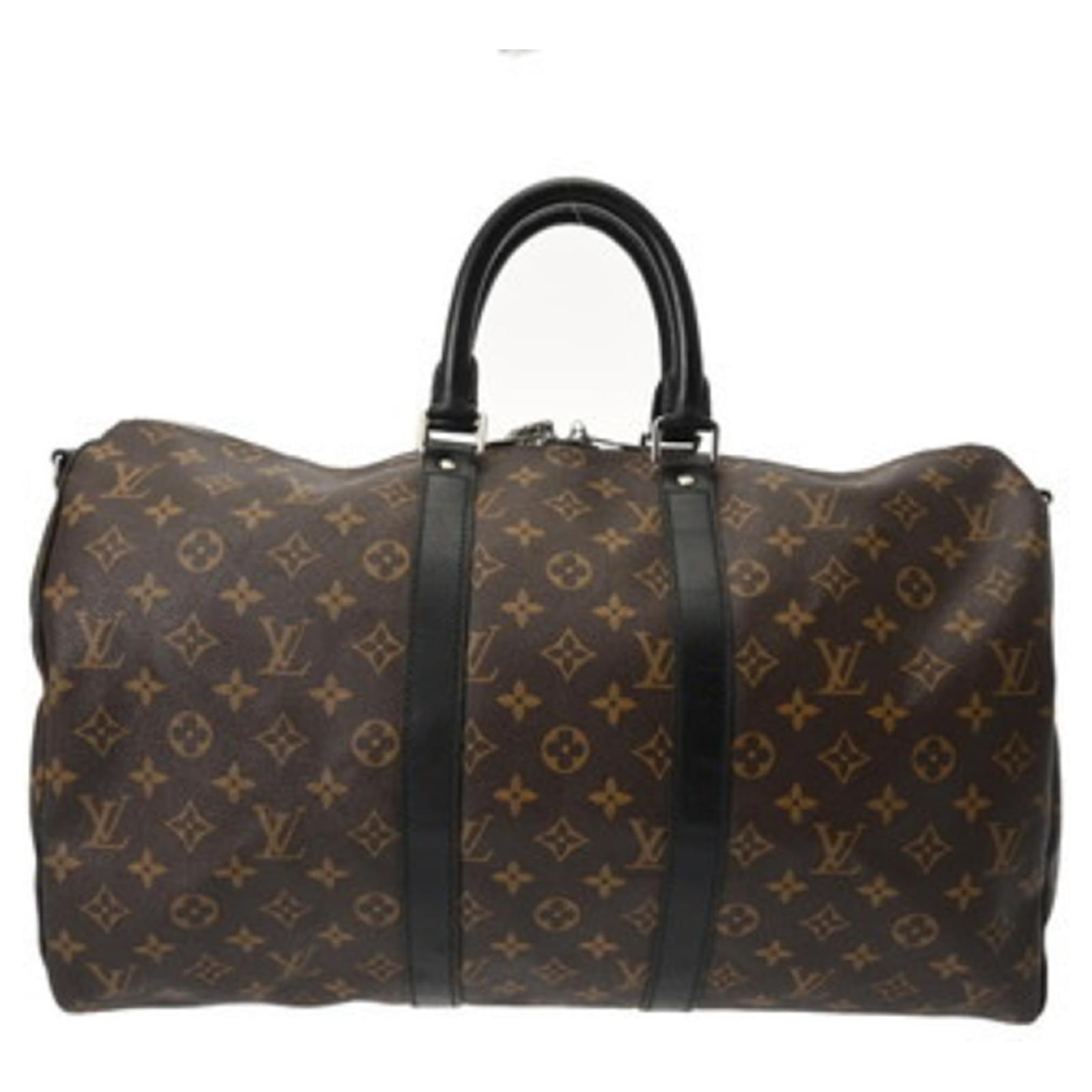 Louis Vuitton Monogram Macassar Keepall Bandouliere 45 Brown Black ref ...