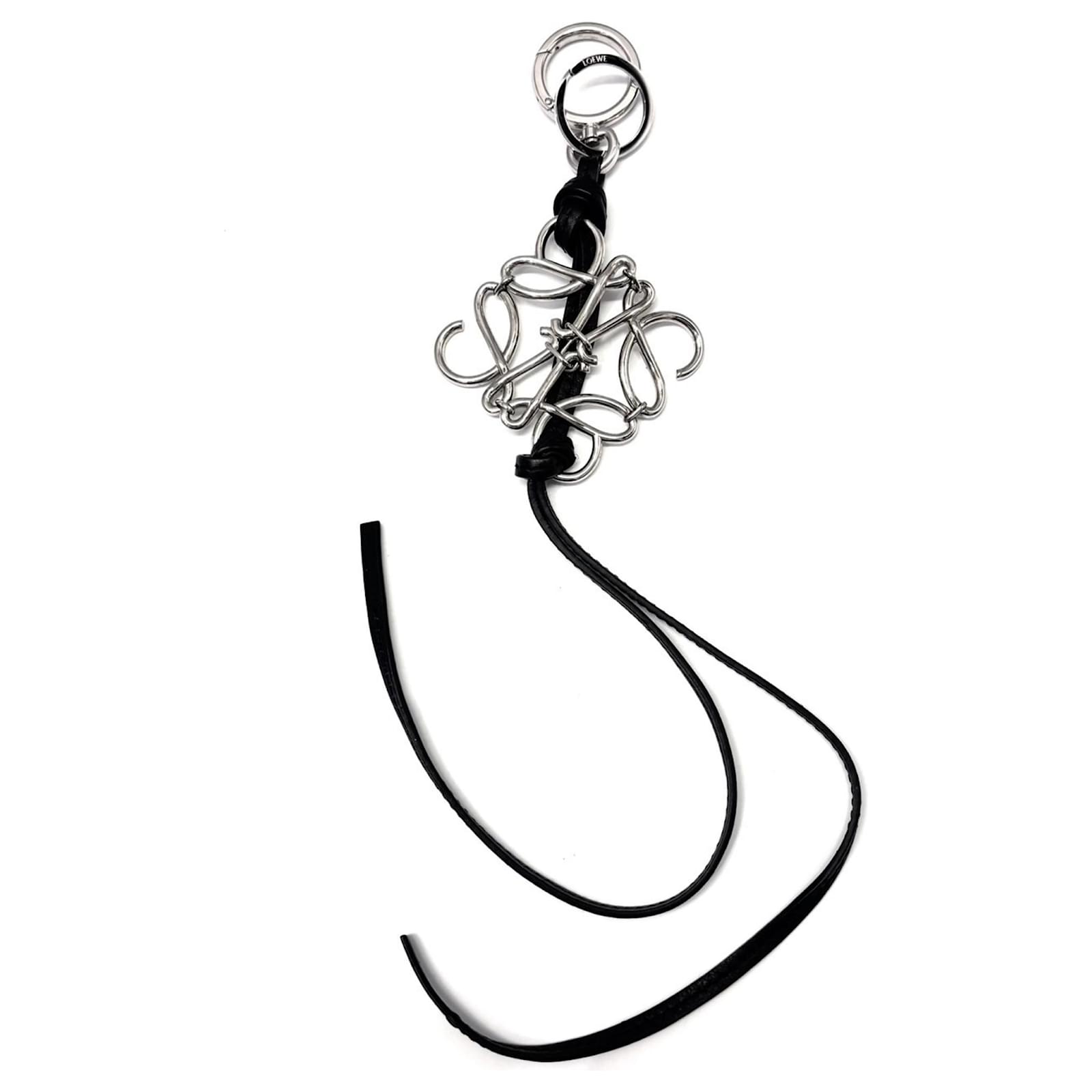 Loewe Anagram Charm Calfskin Strap Black Leather Metal ref.2544377 ...
