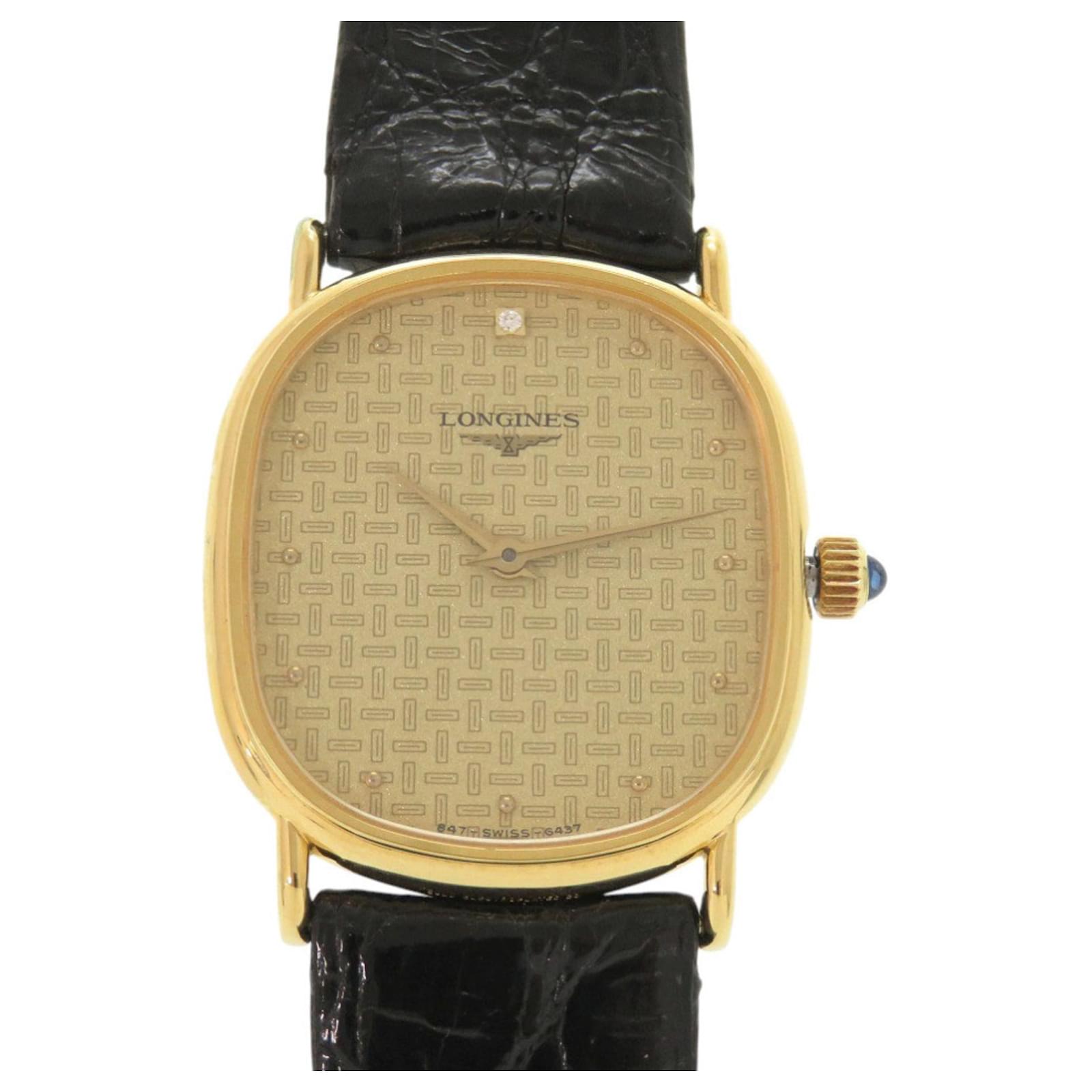 Longines Manual Winding Wristwatch Black Golden ref.2544416 - Joli Closet