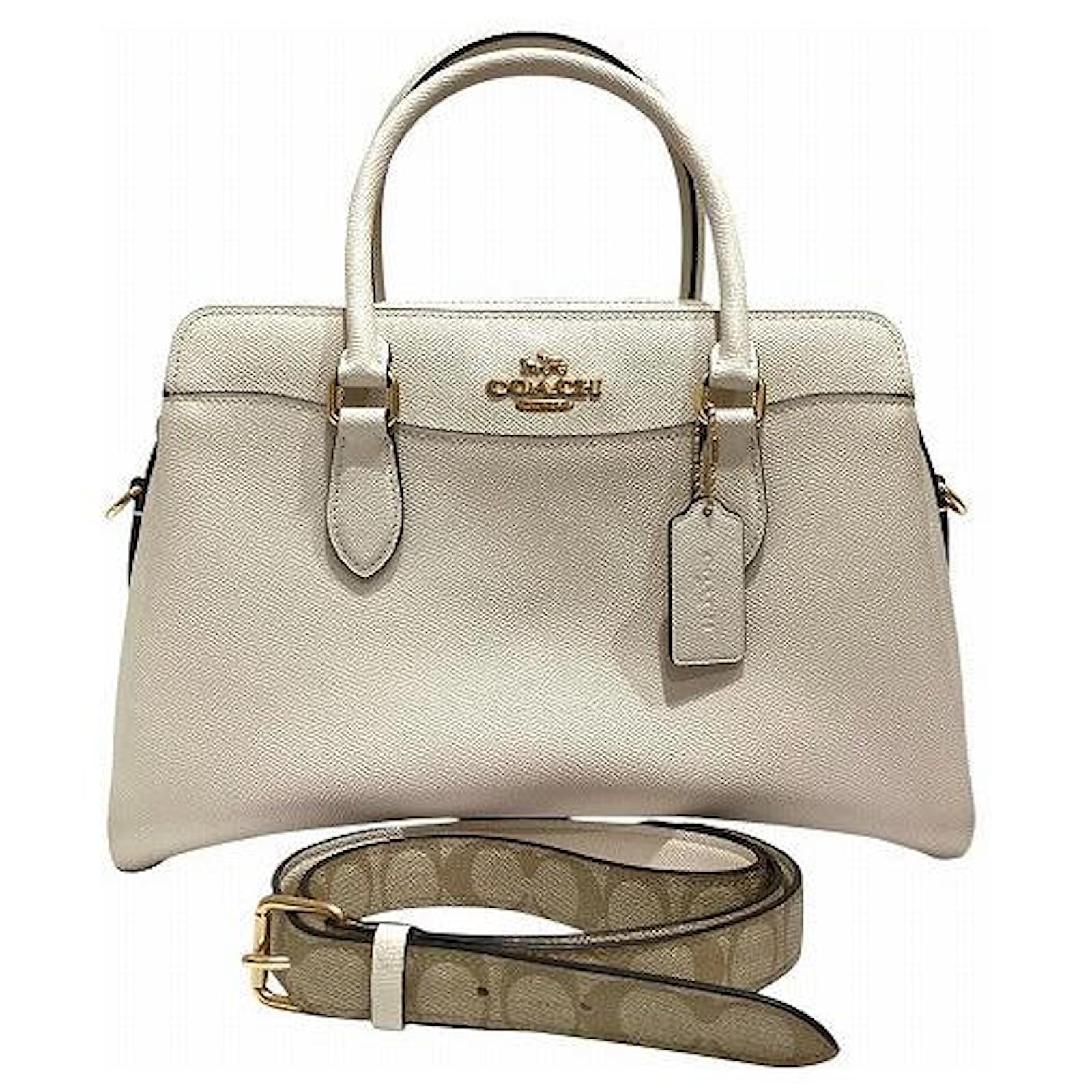 Coach Signature Canvas Darcy 2way Bag White Leather ref.2546980 - Joli ...