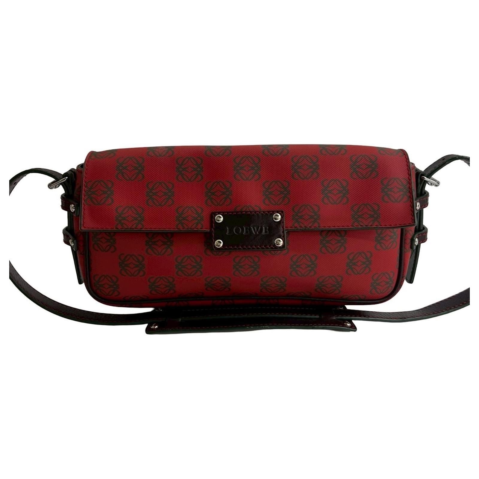 Loewe Anagram Logo Leather Semi-Shoulder Bag Brown Red Plastic ref ...