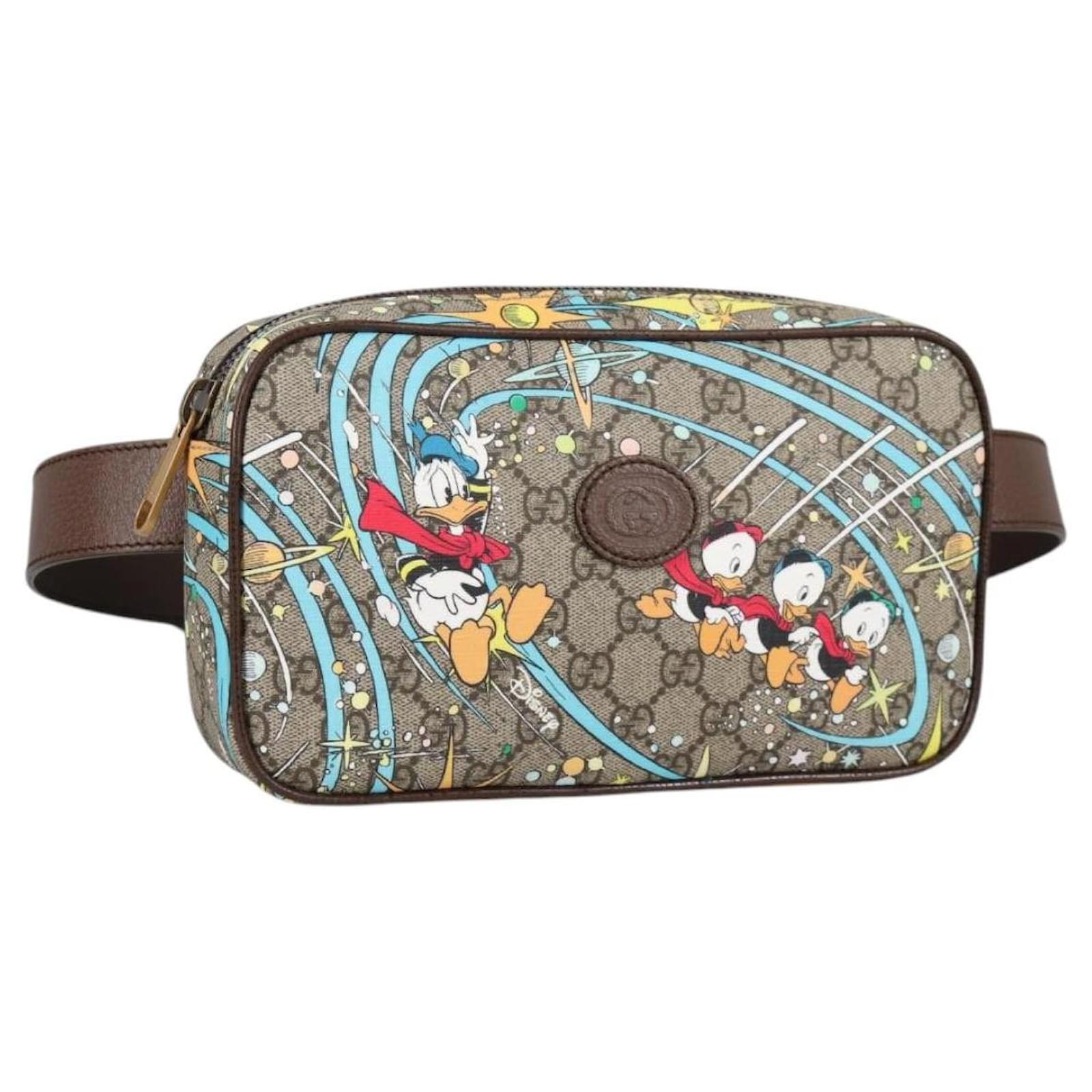 Gucci Disney Donald Duck Belt Bag Printed GG Coated Canvas Beige Cloth ...