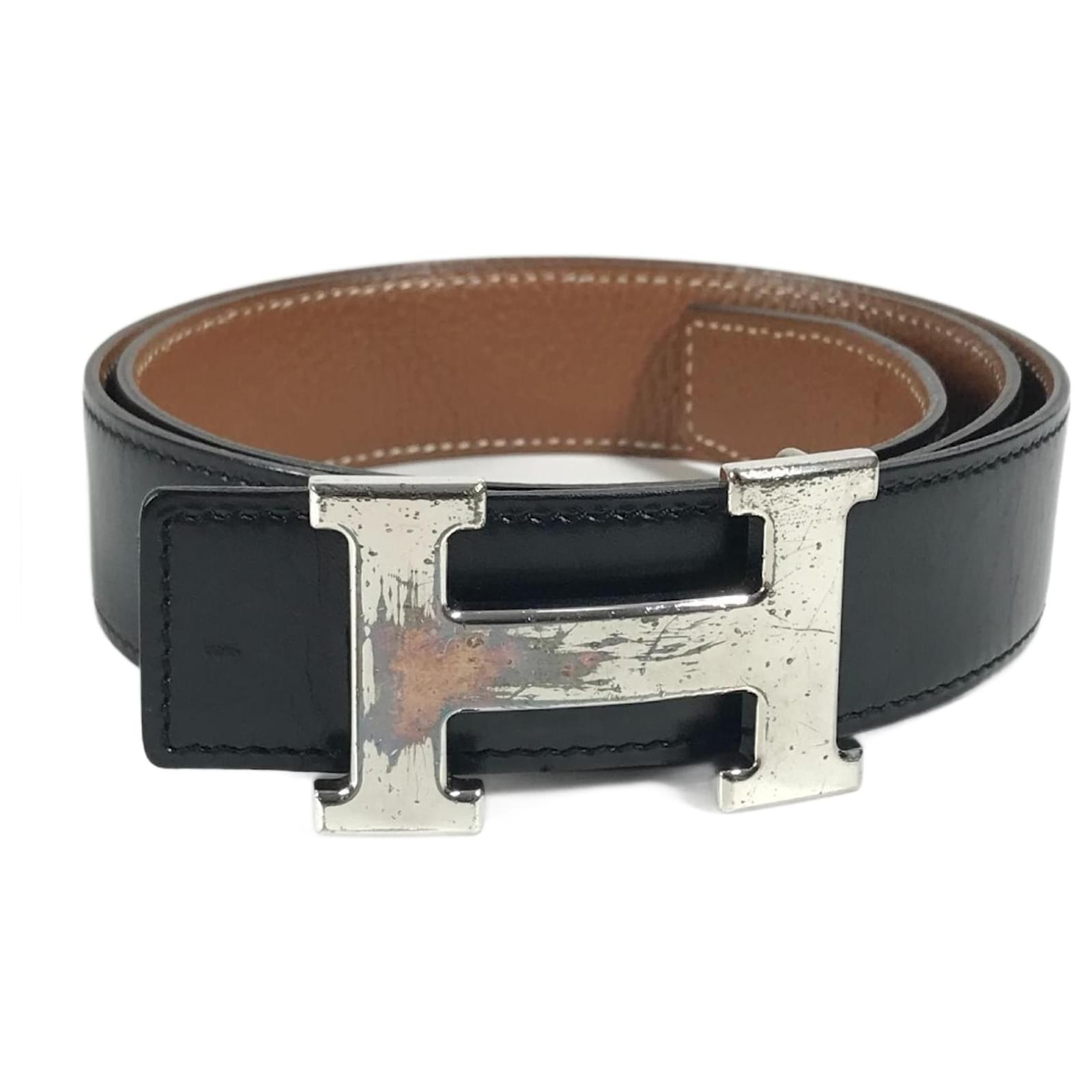 Hermès Hermes H Belt in Black Leather ref.2552332 - Joli Closet