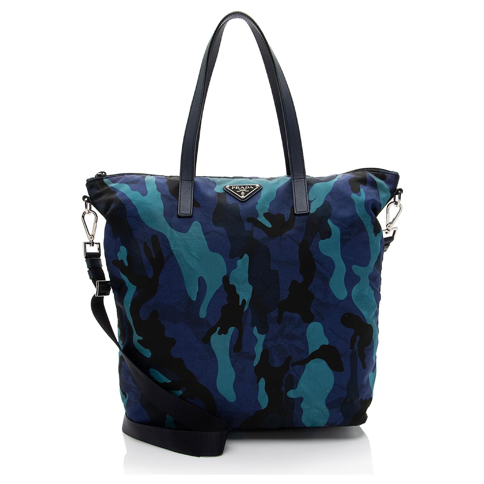 Prada Tessuto Camouflage Convertible Tote Black Leather ref.2554833 ...