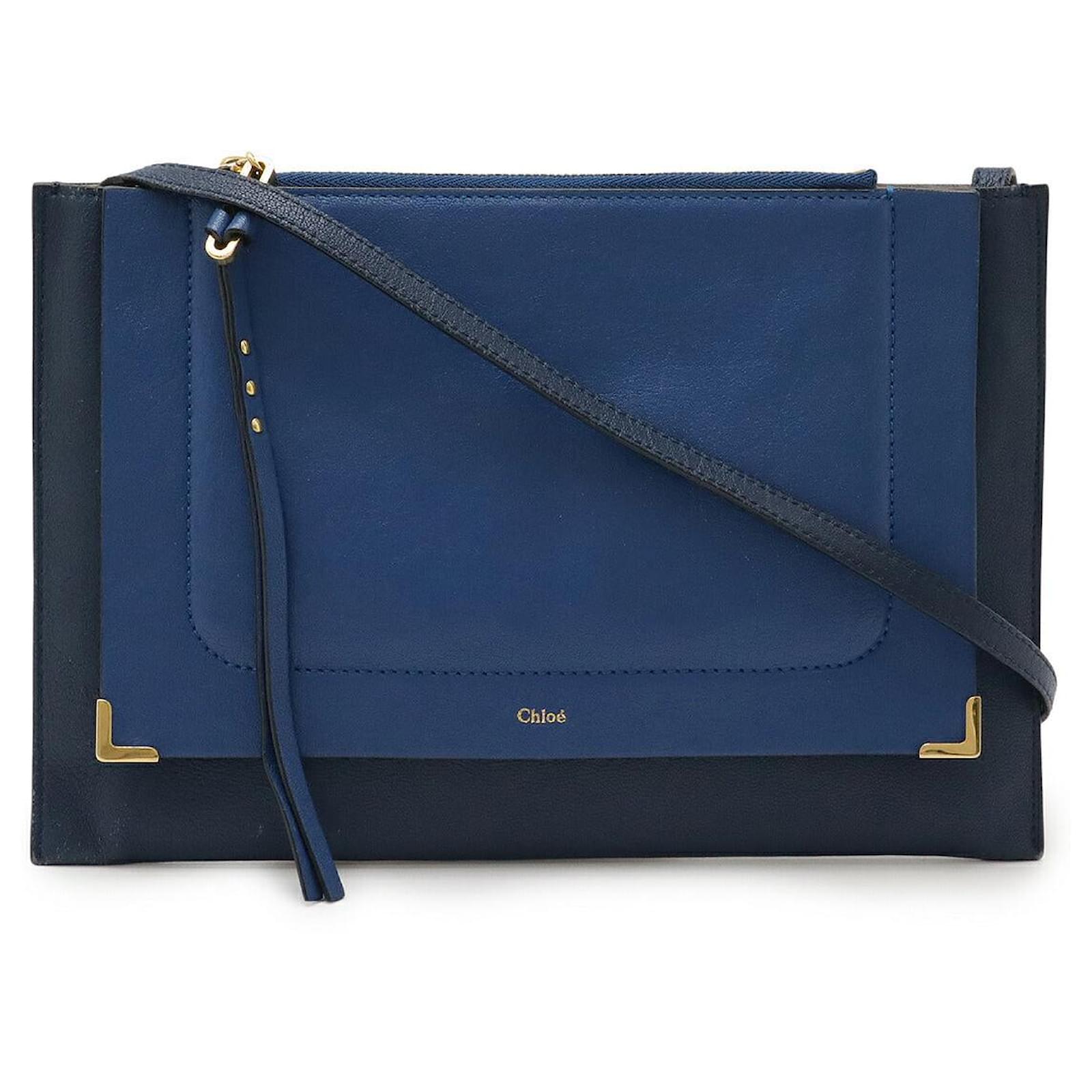 Chloé Chloe Leather Crossbody Bag Blue Pony-style calfskin ref.2555622 ...