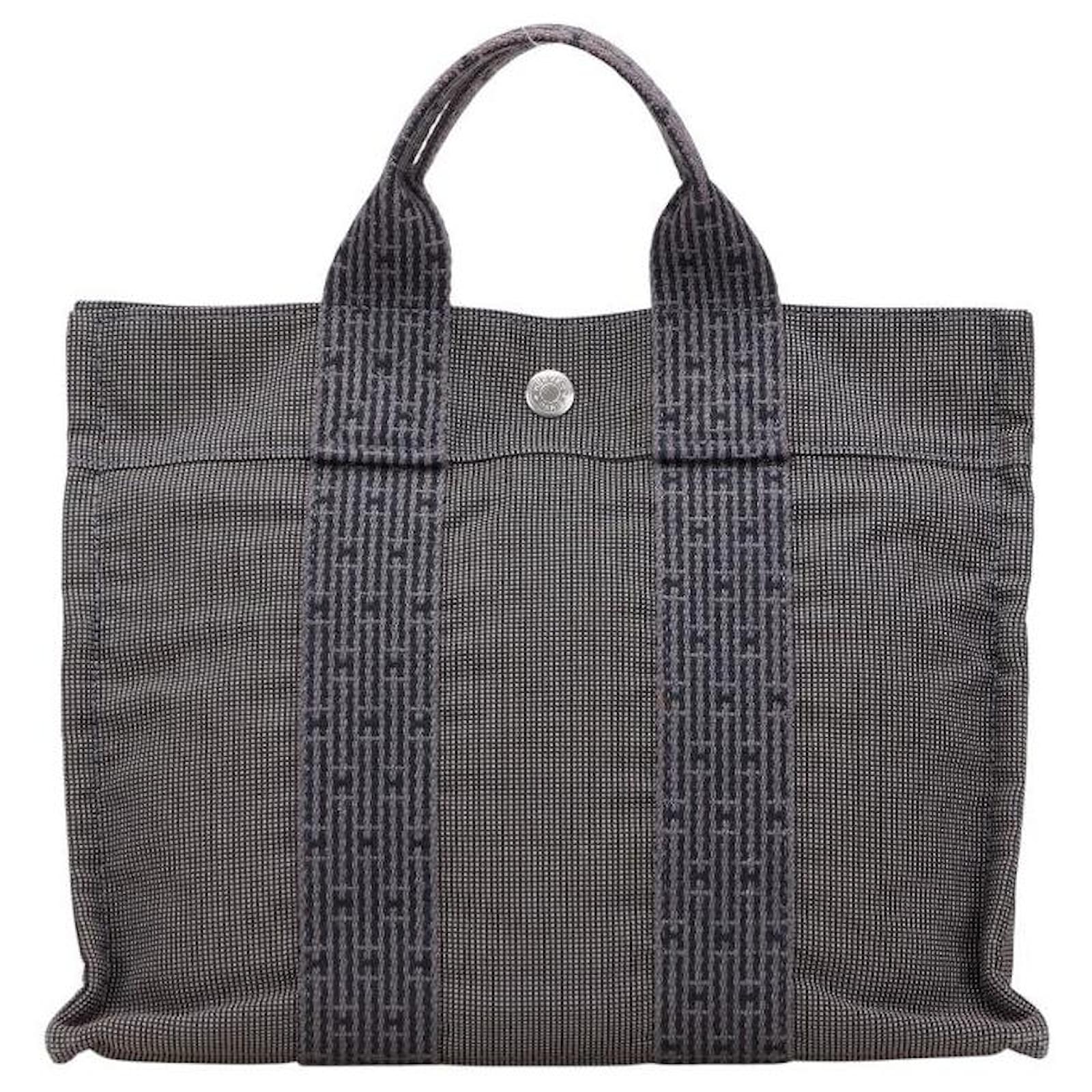 Hermès Hermes Herline Canvas Tote Bag Grey Cloth ref.2556500 - Joli Closet