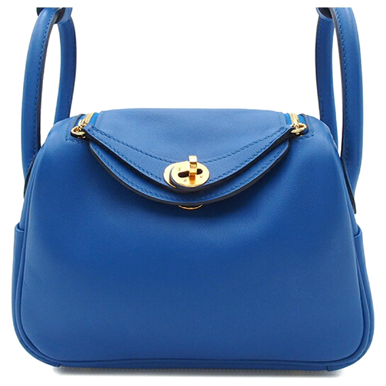 Hermès Blue Mini Swift Lindy 20 Leather Pony-style calfskin ref.2561331 ...