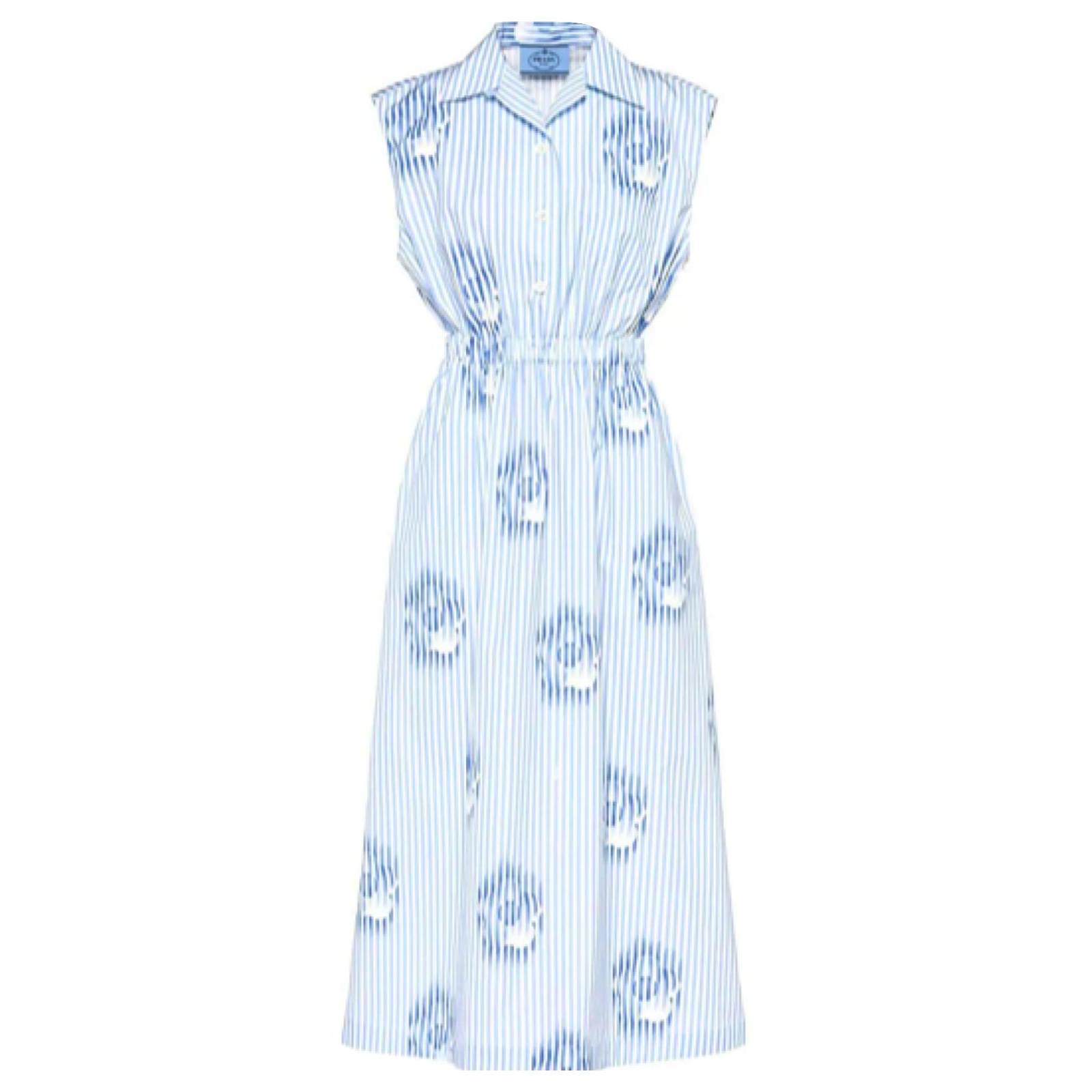 Prada Dresses Blue Cotton ref.2563456 - Joli Closet