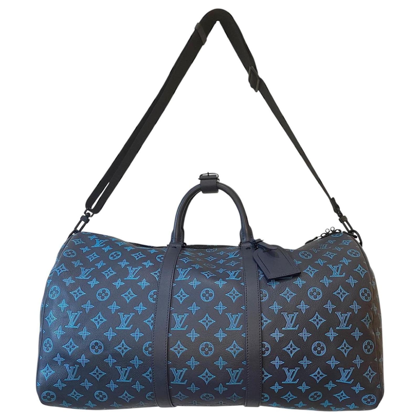 Louis Vuitton EDIÇÃO LIMITADA Keepall Azul Teal River Bandoulière 50 ...