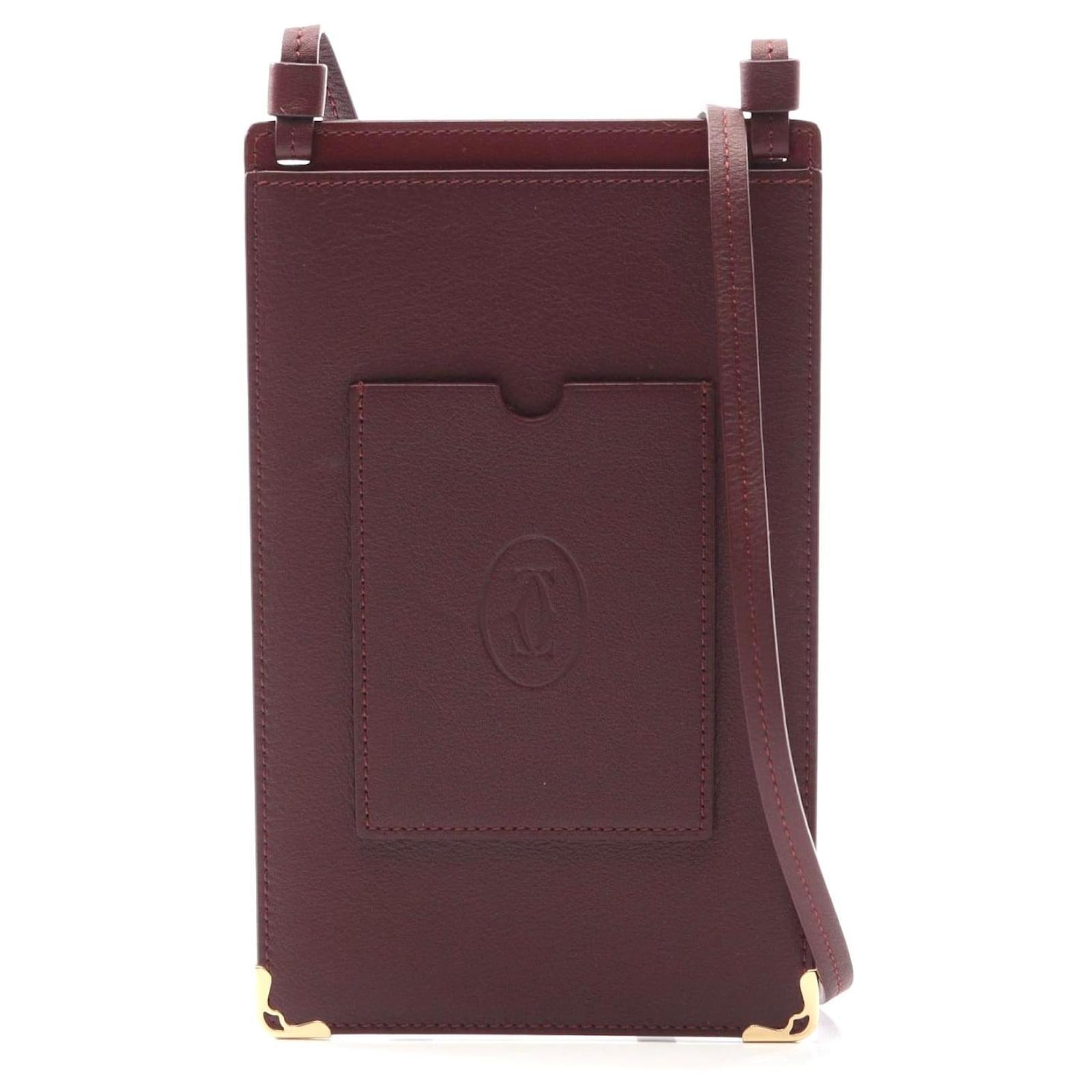 Cartier Leather Must de Cartier Phone Holder Crossbody Brown Pony-style ...