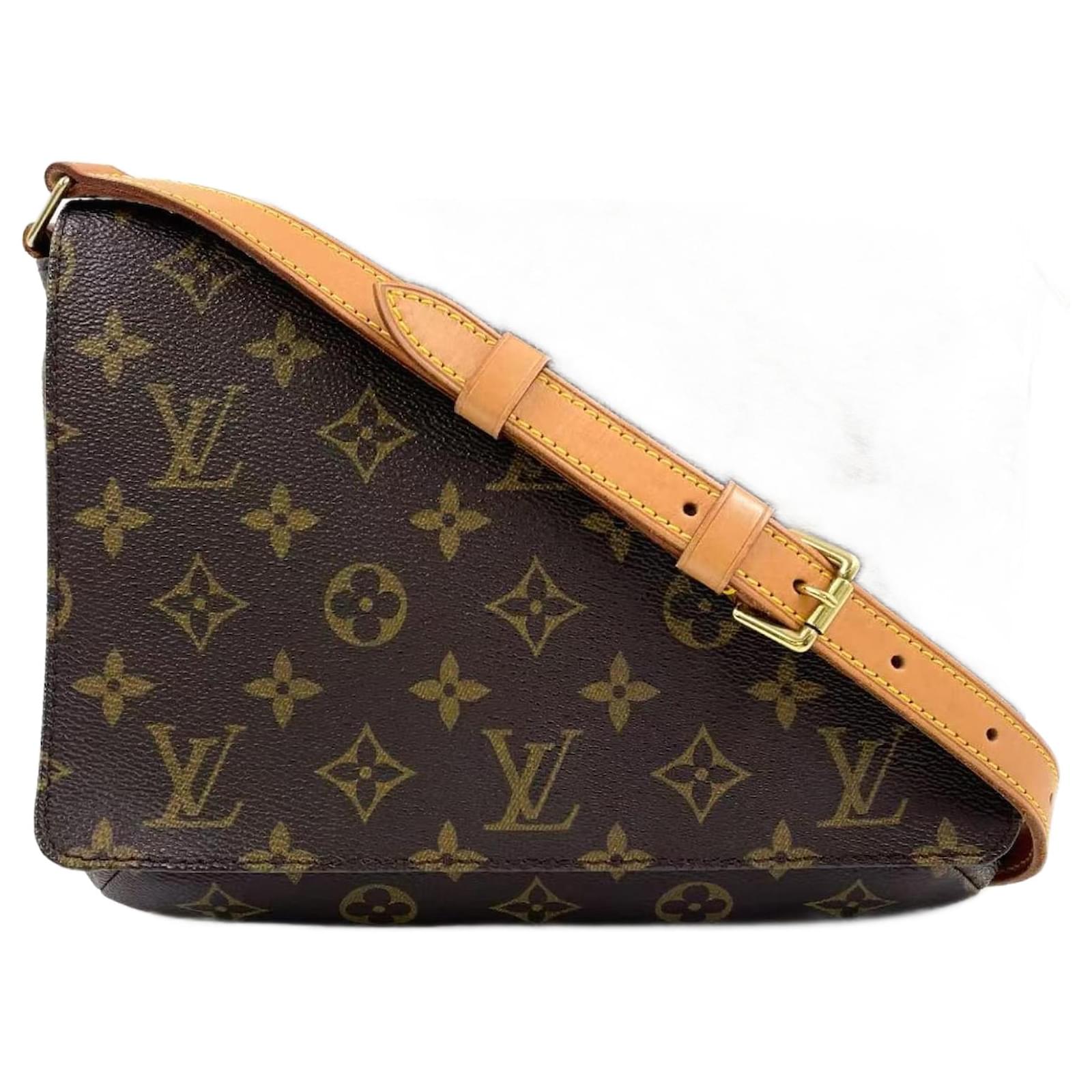 Louis Vuitton Musette Tango Monogram Shoulder Bag Brown Cloth ref ...