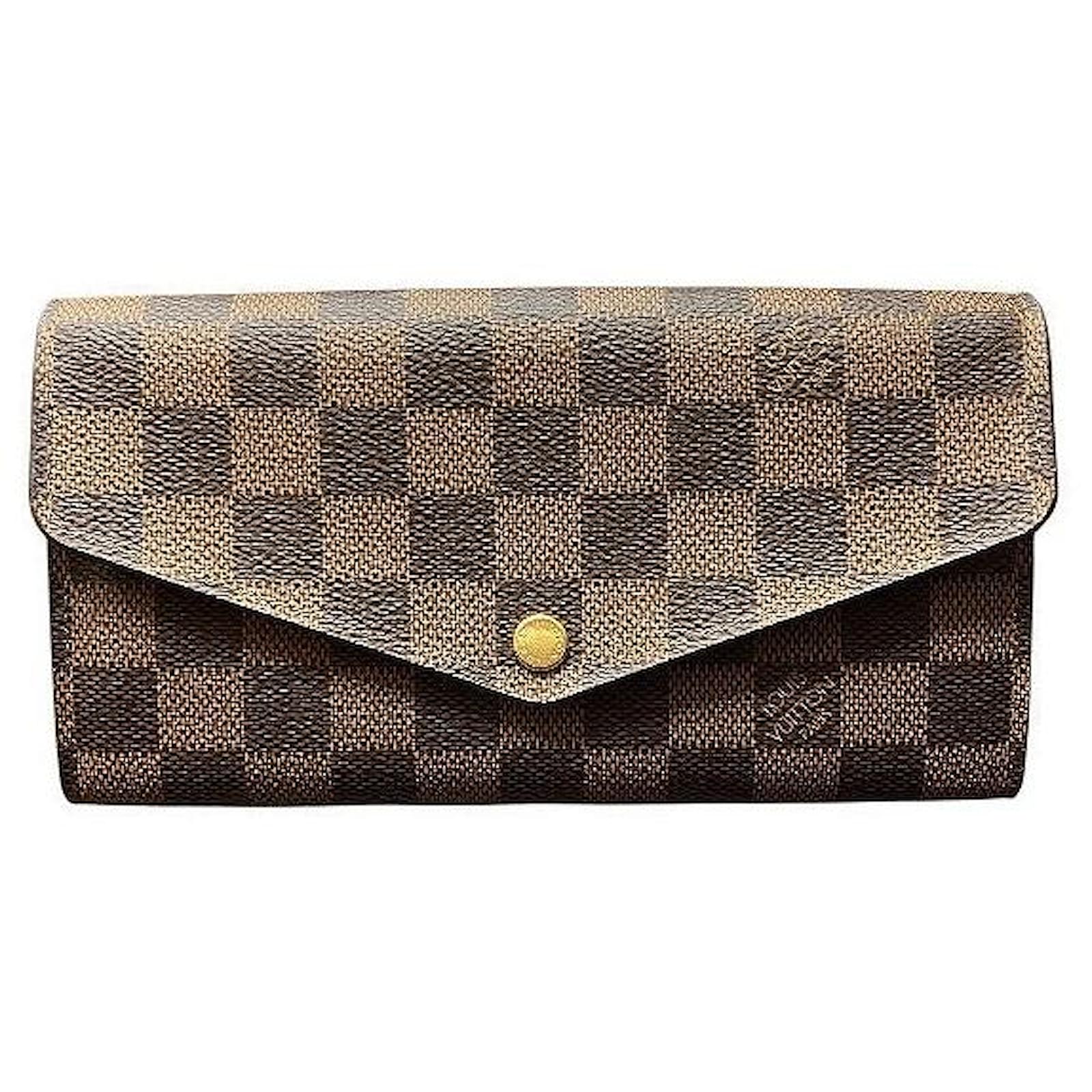 Louis Vuitton Portefeuille Sarah Damier Long Wallet Brown Cloth ref ...