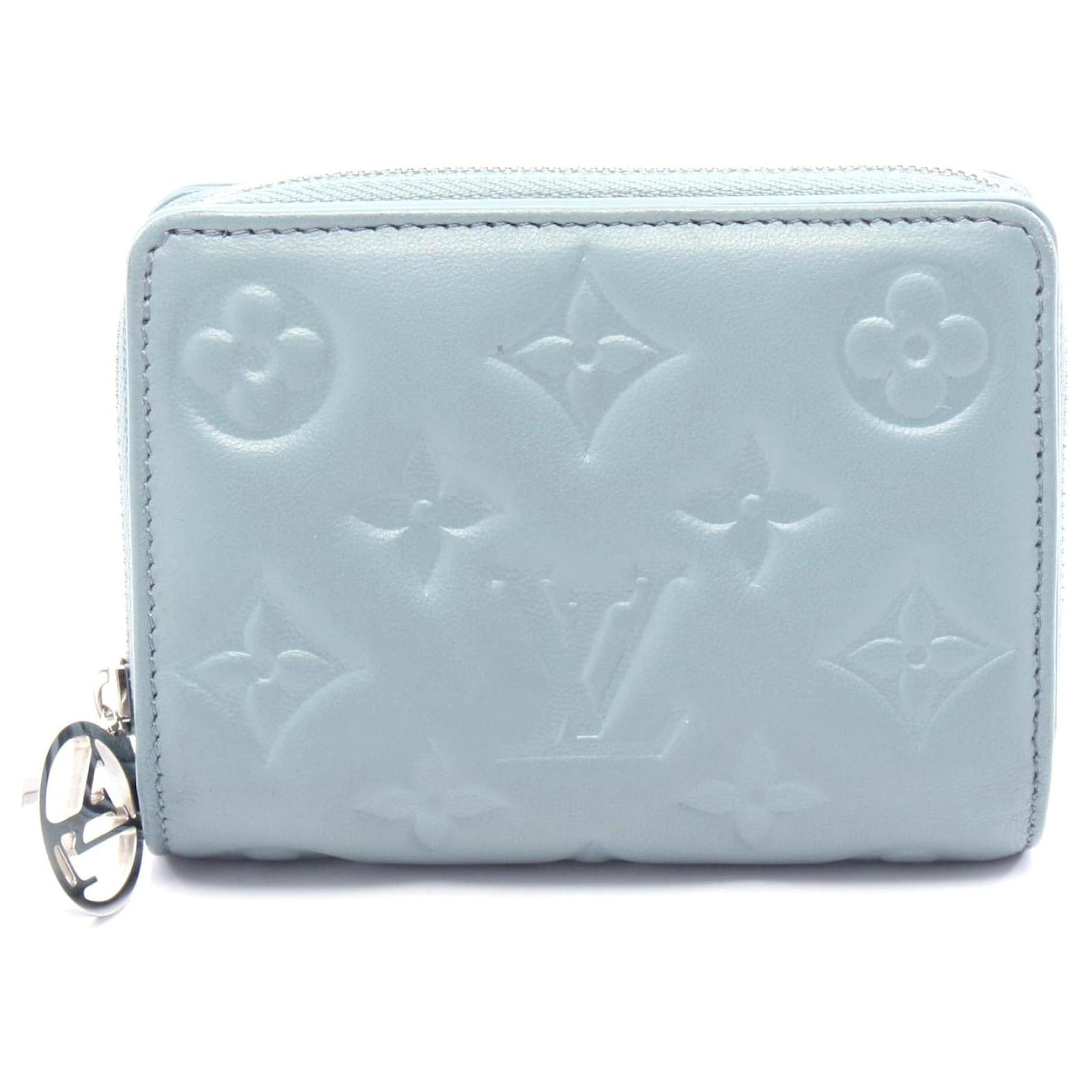 Louis Vuitton Lamb Leather Bifold Wallet Blue Lambskin ref.2569561 ...