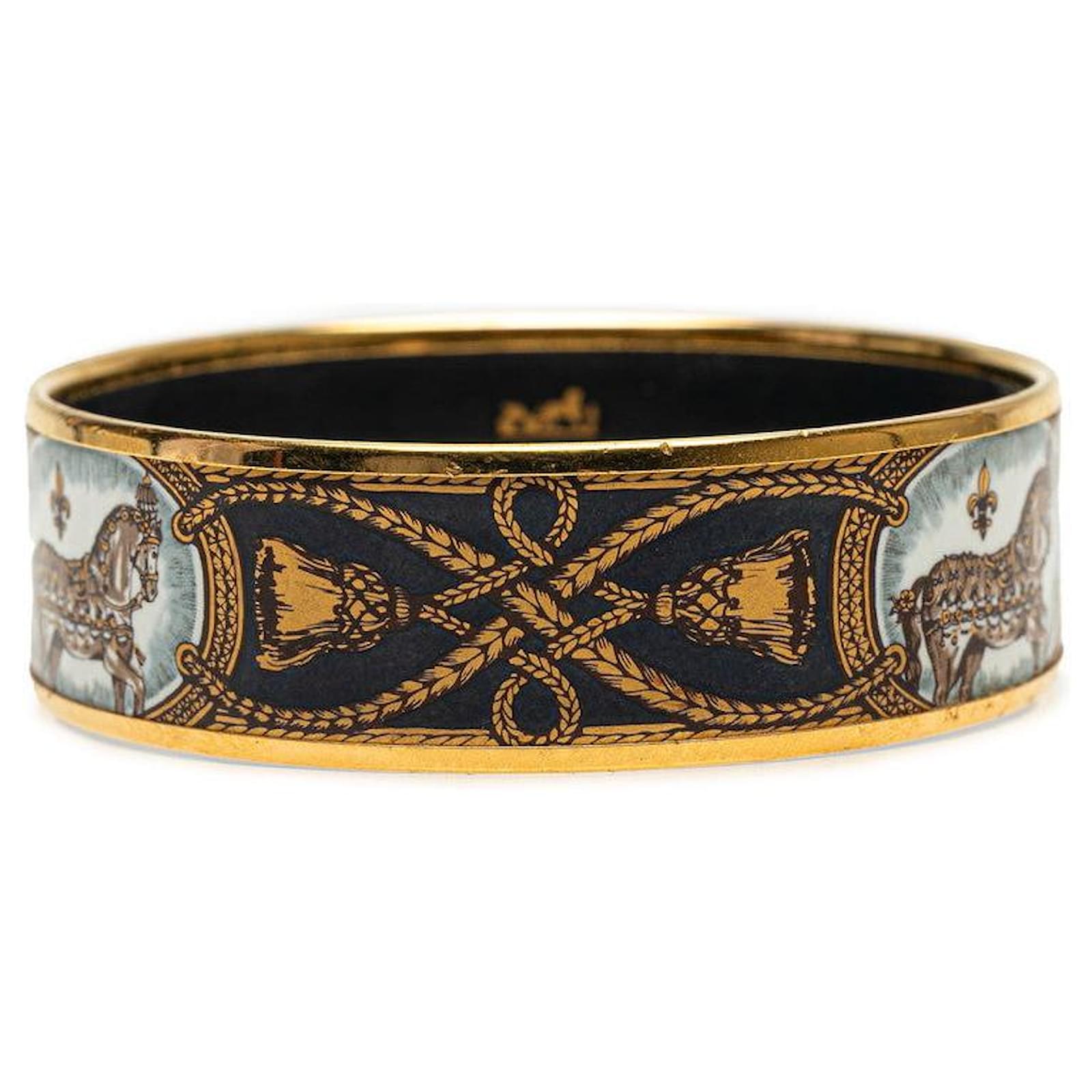 Hermès Hermes Email GM Cloisonne Bracelet Golden Metal Gold-plated ref ...