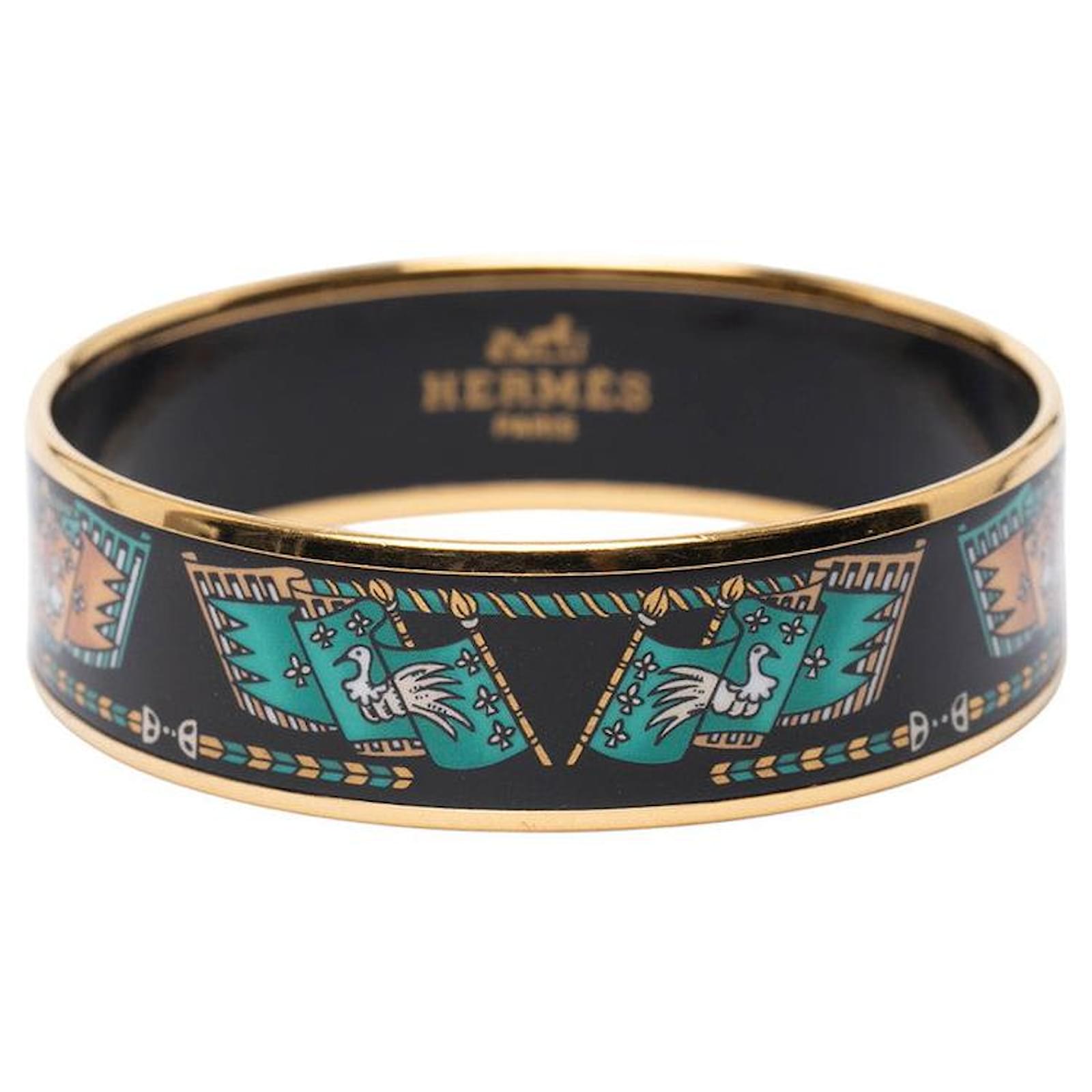 Hermès Hermes Email GM Bracelet Golden Metallic Metal ref.2572372 ...