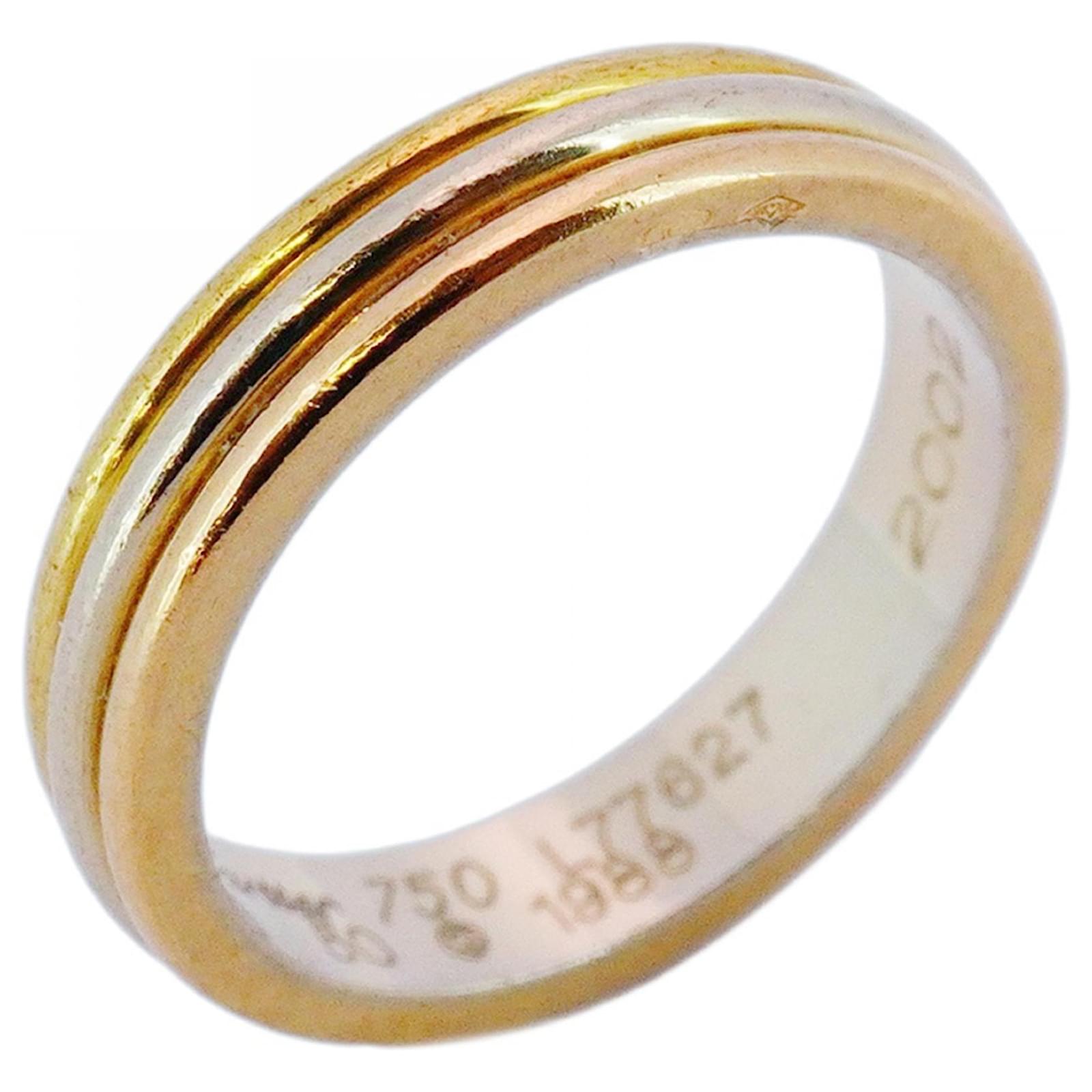 Cartier Three-Color Band Ring White gold Yellow gold Pink gold ref ...