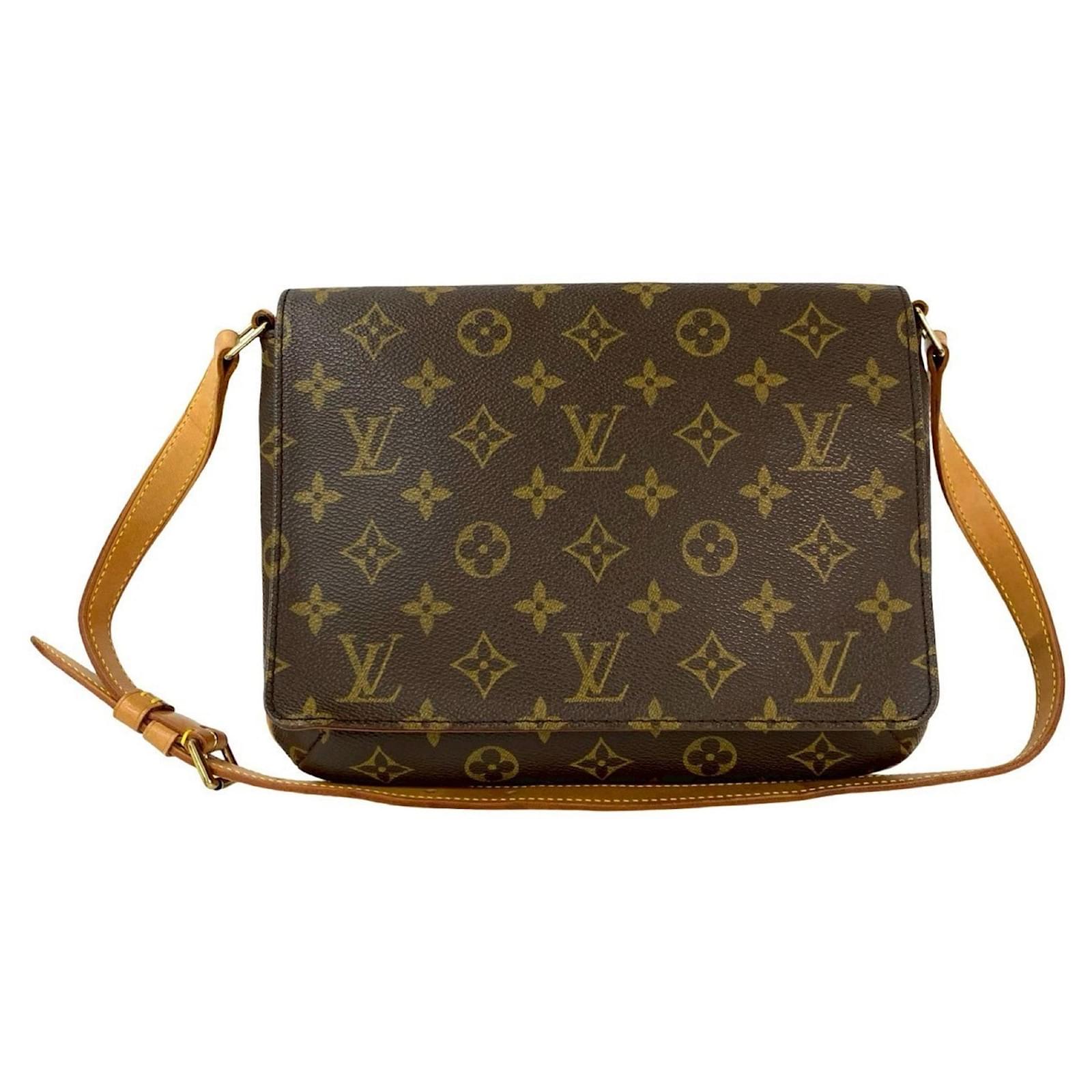 Louis Vuitton Vintage Musette Tango Monogram Bag Brown Leather Plastic ...