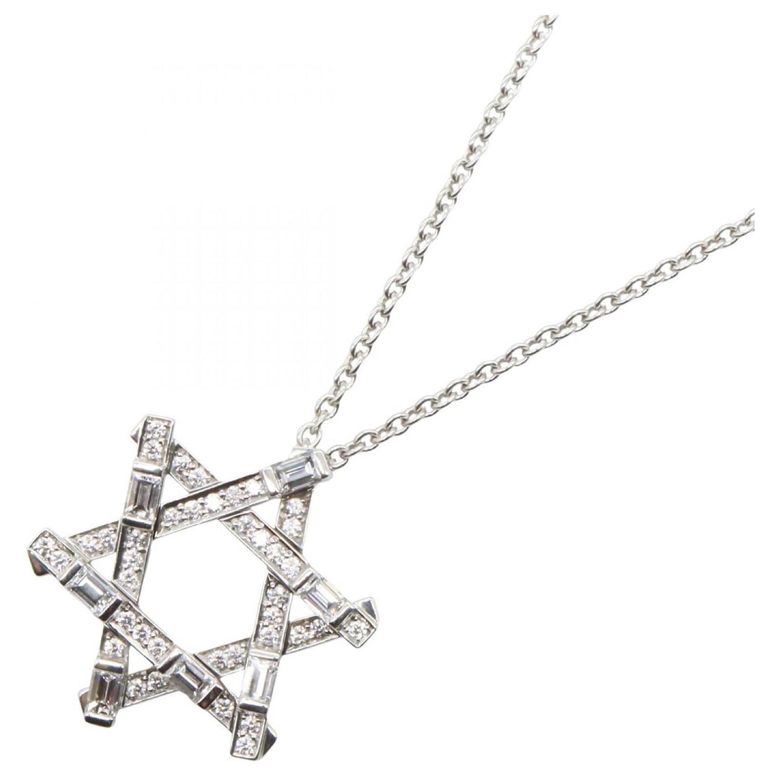 Harry Winston Traffic Star Diamond Necklace Silvery Platinum ref ...