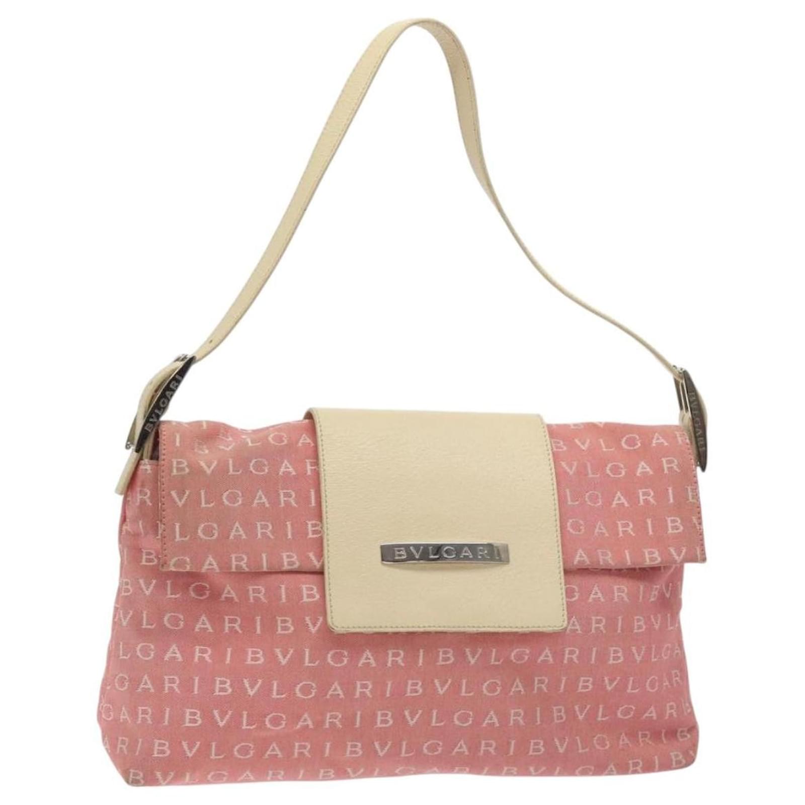 Bulgari Bvlgari B.Zero1 Logomania Bag Canvas with Leather Mini Pink ...