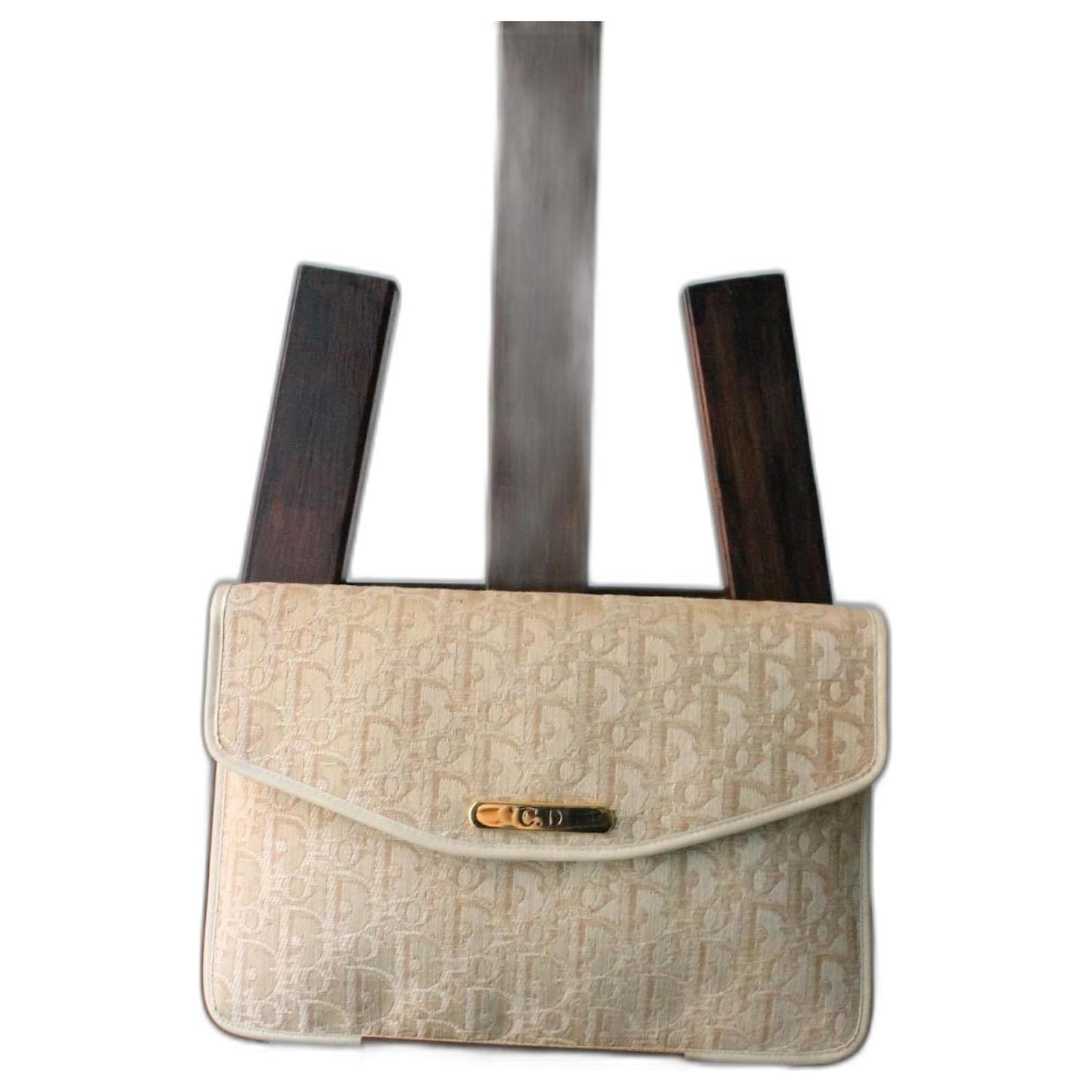 Dior leather and Dior oblique monogrammed fabric clutch in new ...