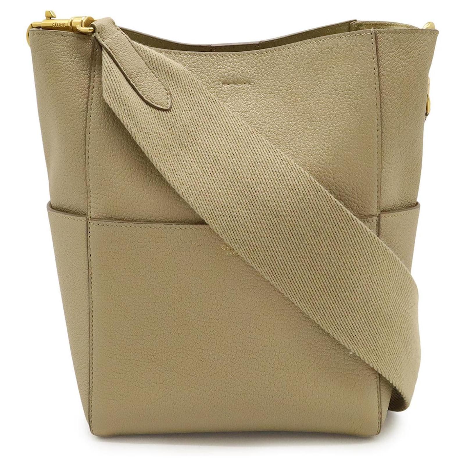 Céline Celine Sangle Small Leather Shoulder Bag Brown Beige ref.2581246 ...