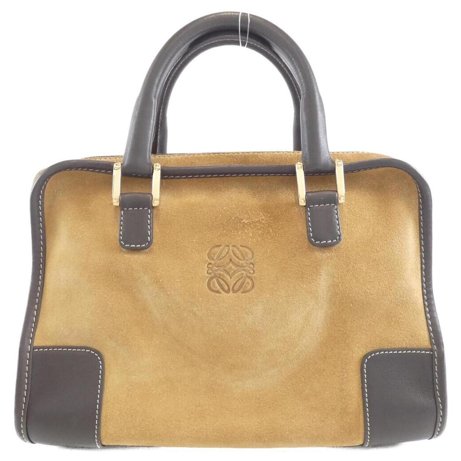 Loewe Amazona Suede Bag Brown Beige ref.2581328 - Joli Closet