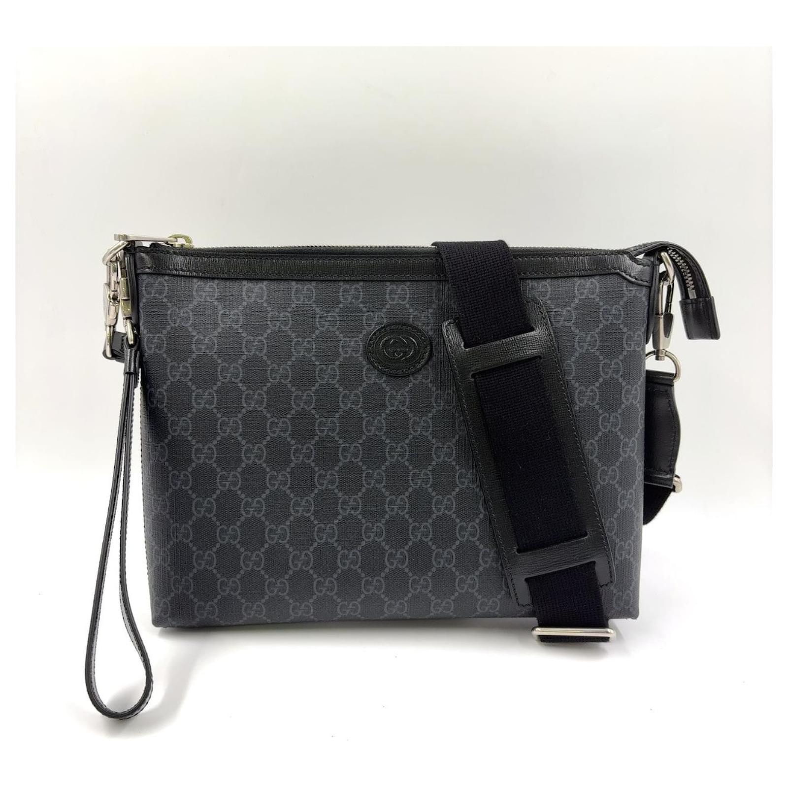 GUCCI 2-way Interlocking G Shoulder Bag Black Cloth ref.2582122 - Joli ...