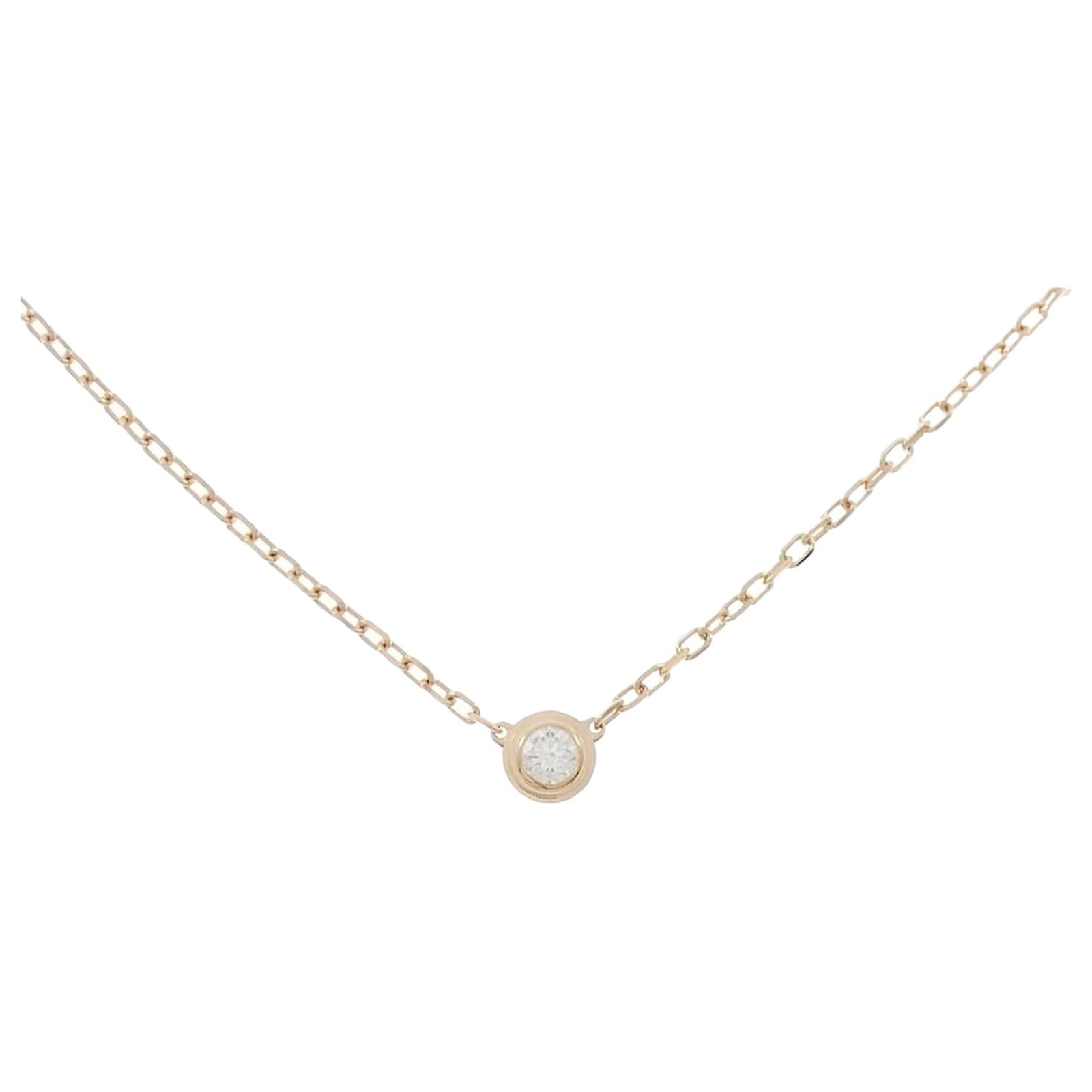 Collier Cartier Diamants Légers Au750 Cuir Doré Métallisé ref.2583004 ...