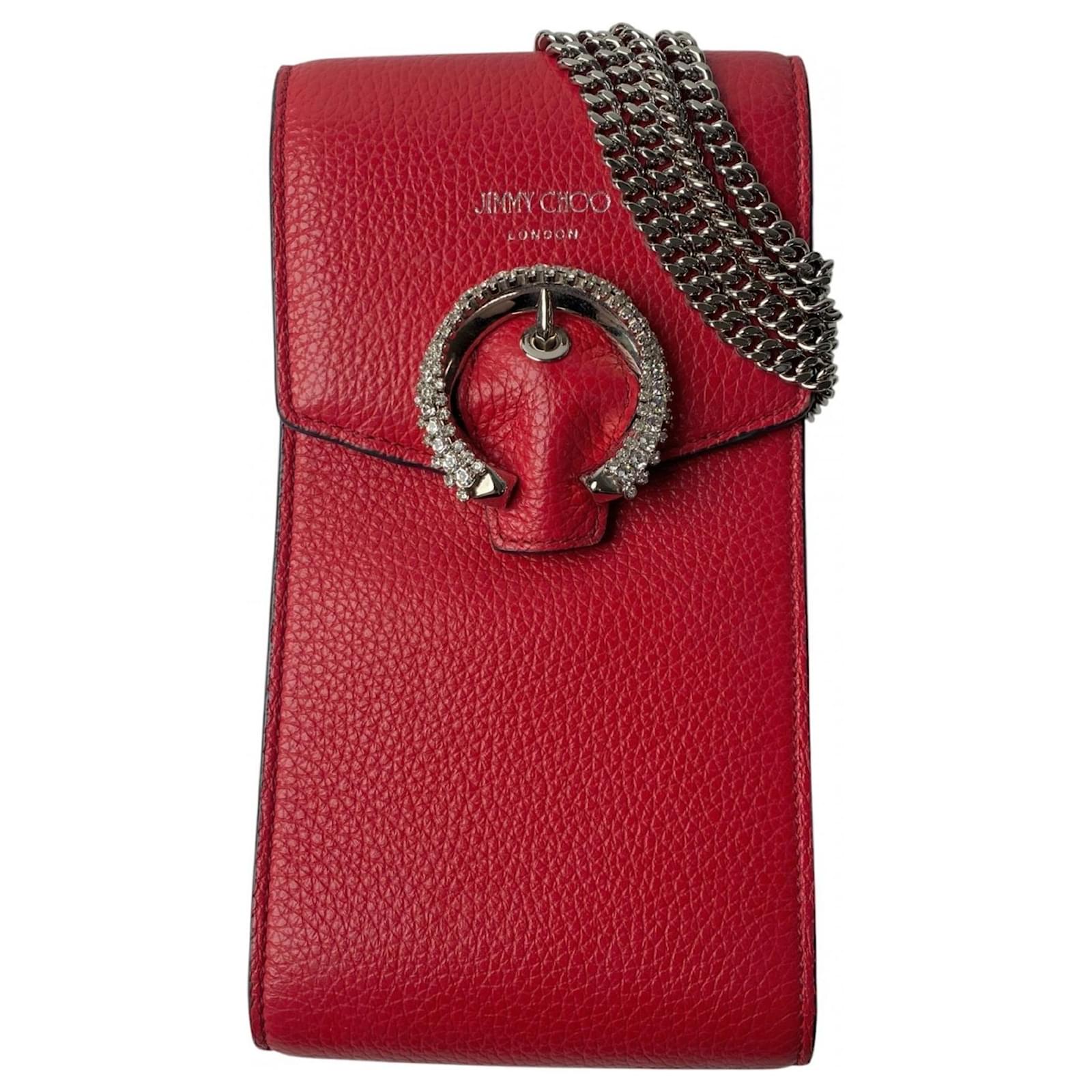 Jimmy Choo Women's Madras Phone Shoulder Bag Red Leather ref.2585018 ...