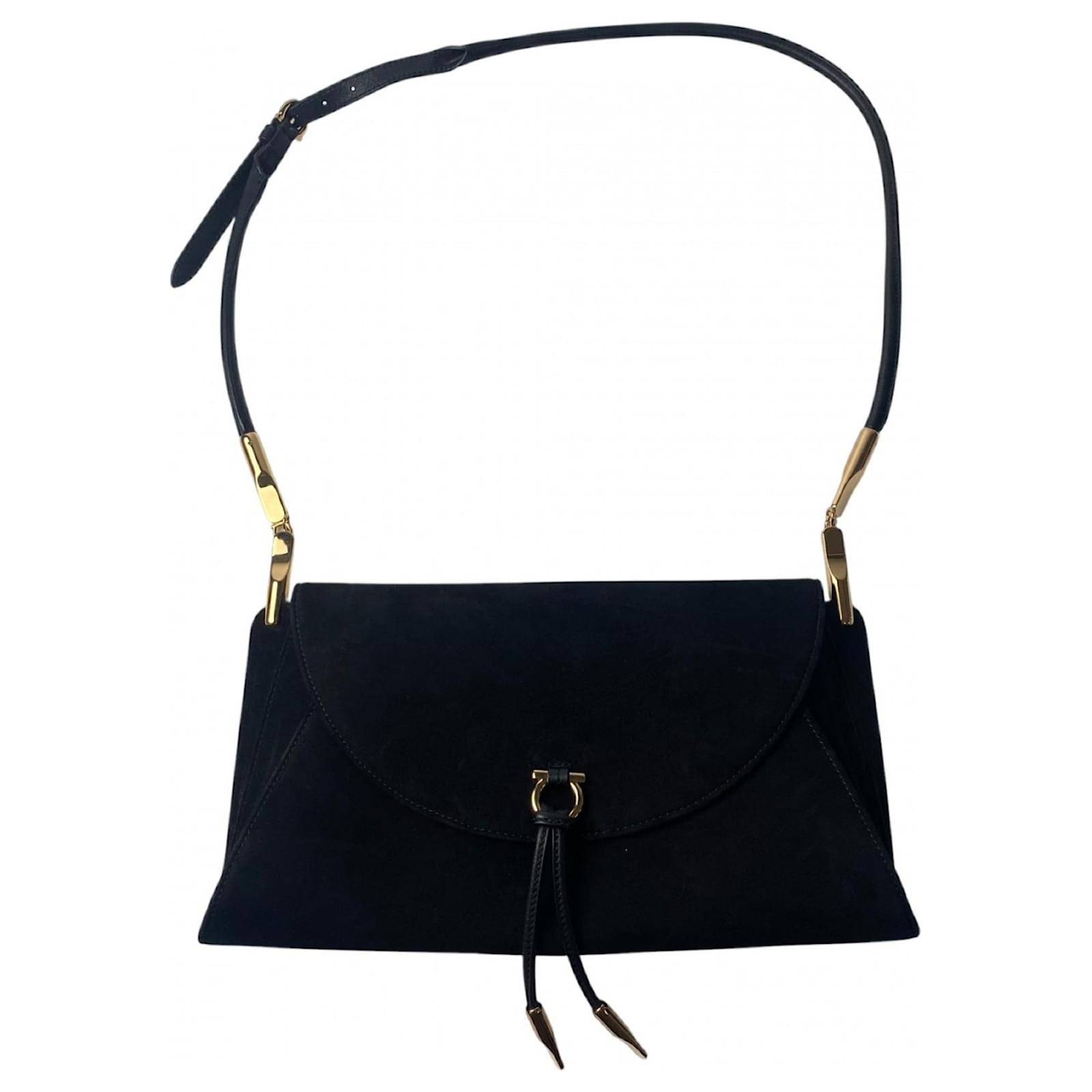 Salvatore Ferragamo Women's Black Suede Shoulder Bag ref.2585050 - Joli ...