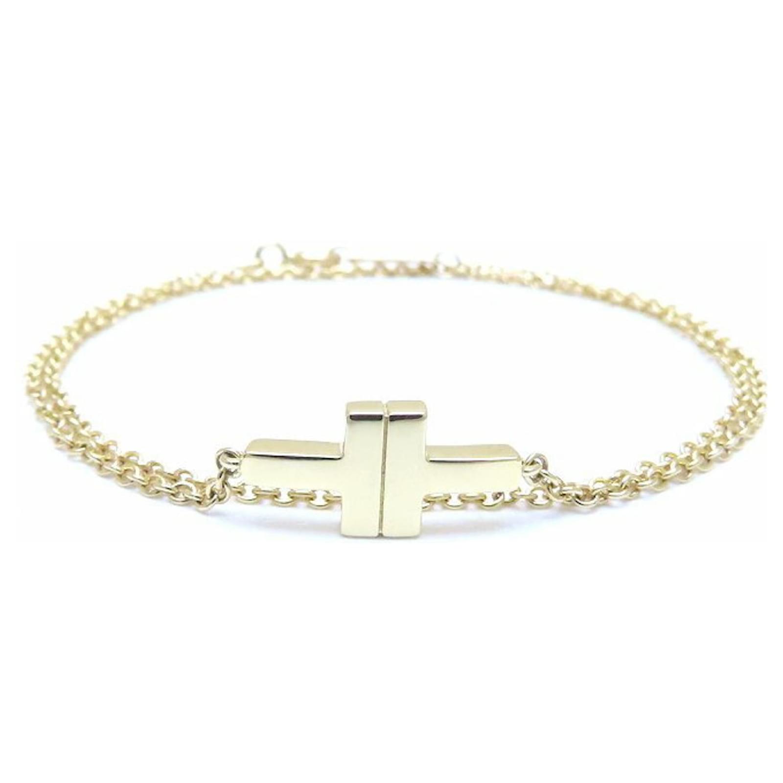 Tiffany & Co Tiffany T Two Double Chain Charm Bracelet Yellow gold ref ...