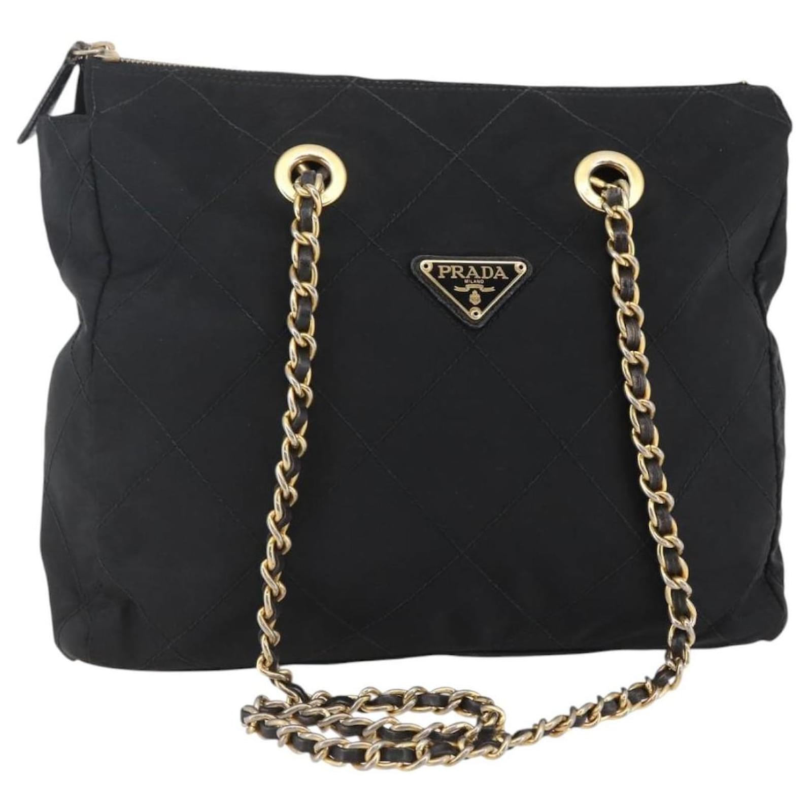 Prada Re-Edition 1995 Chain Tote Quilted Re-Nylon Small Black ref ...