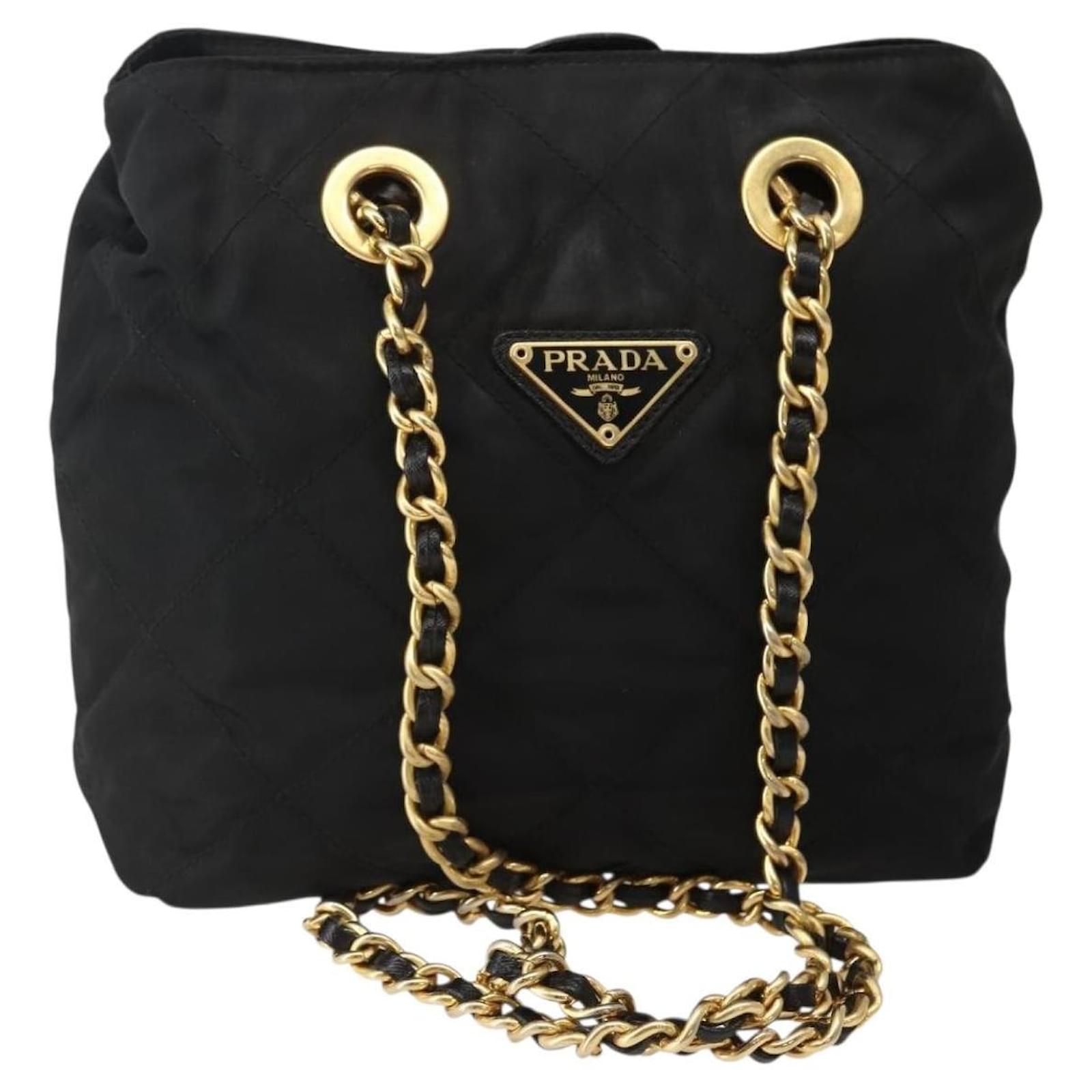Prada Re-Edition 1995 Chain Tote Quilted Re-Nylon Small Black ref ...