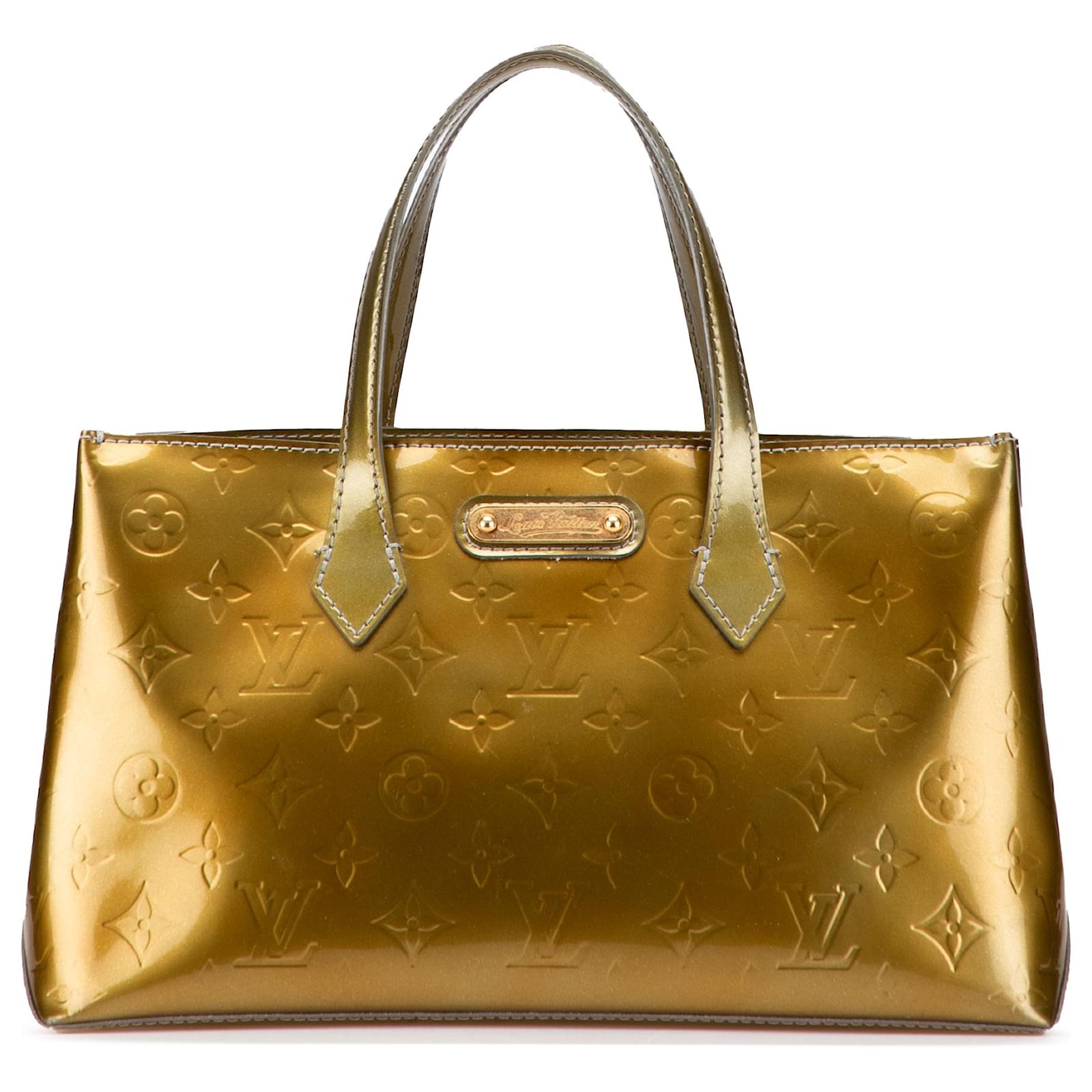 Louis Vuitton Gold Monogram Vernis Wilshire PM Golden Leather Patent ...